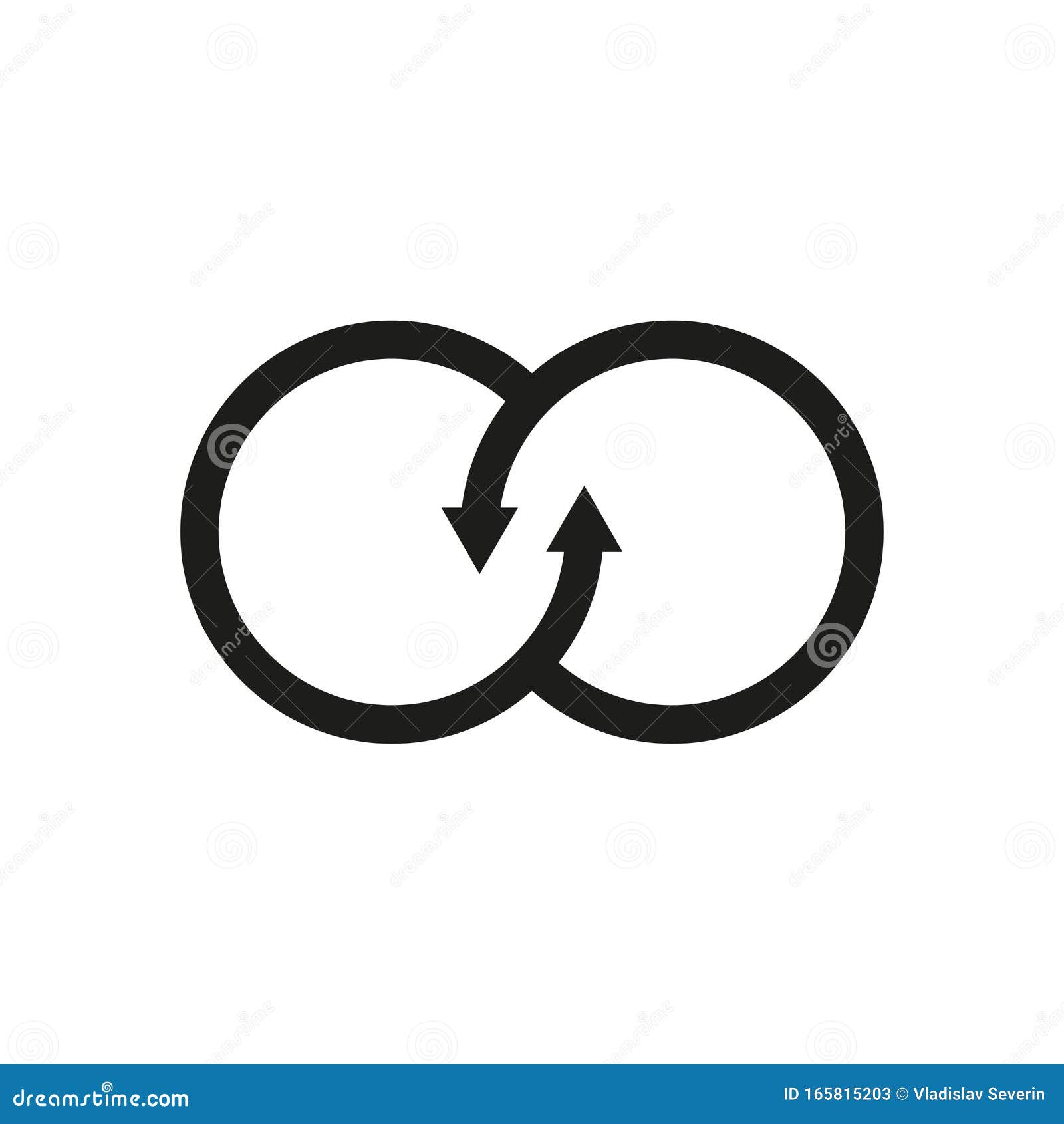 Circle with Arrows in the Form of an Infinity Symbol Icon Stock Vector ...