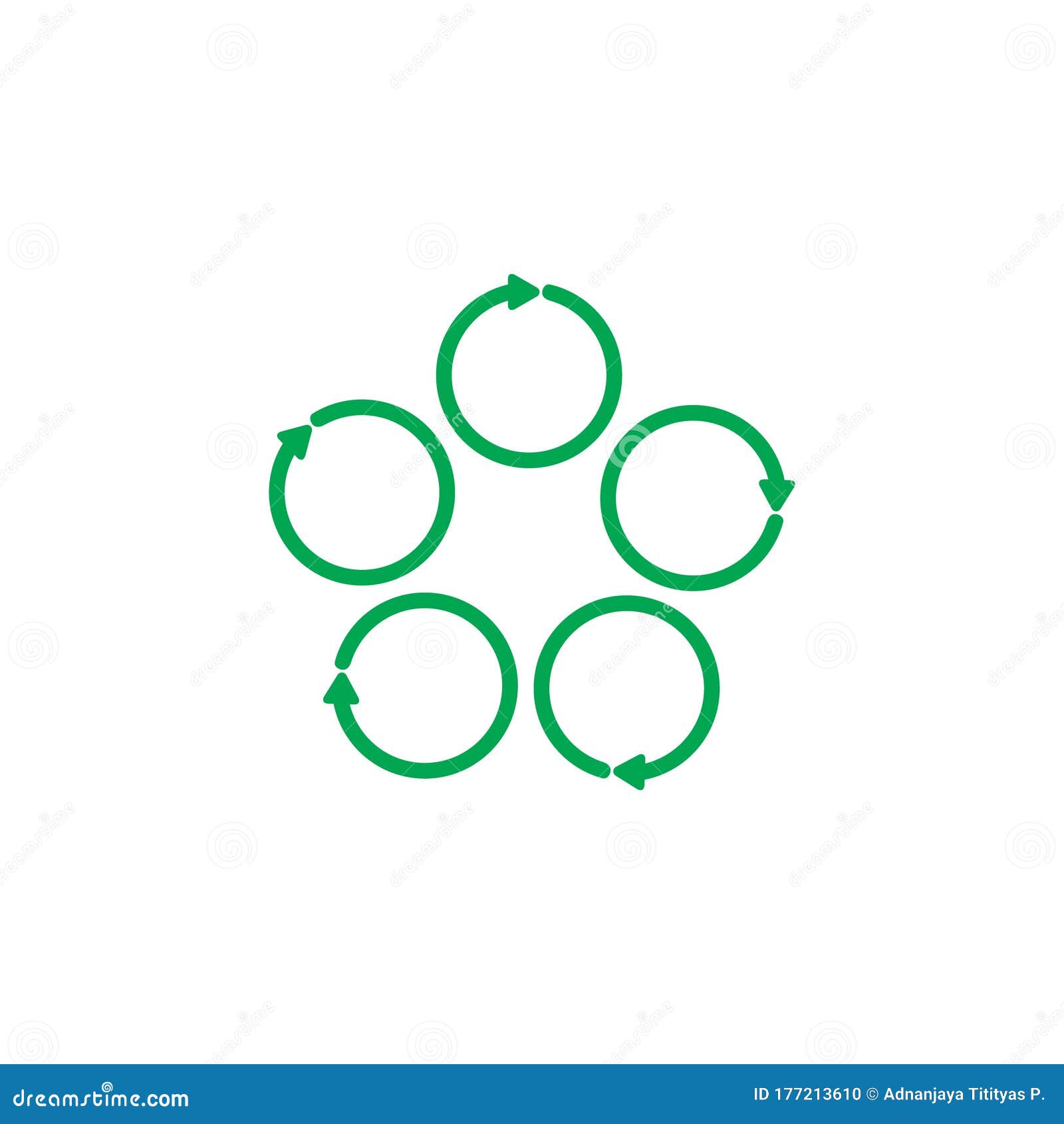 Circle Arrows Rotation Multiple Process Symbol Vector Stock Vector ...