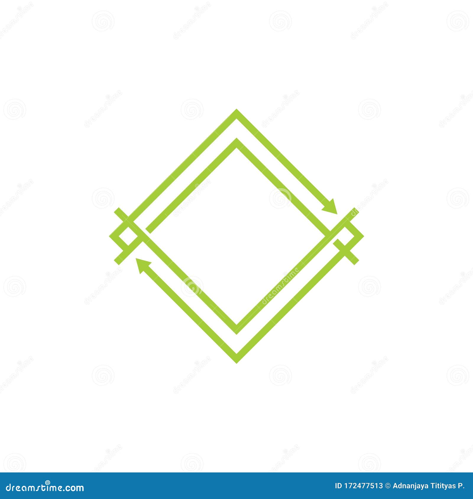 Circle Arrows Square Frame Symbol Vector Stock Vector - Illustration of ...