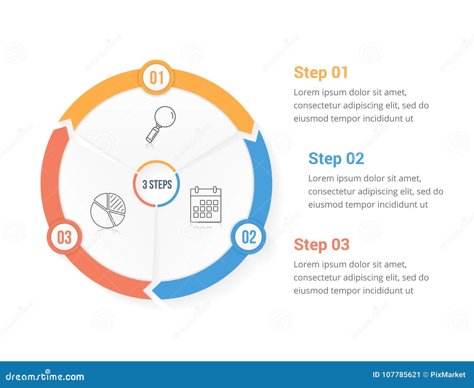 Circle Arrows with Three Elements Stock Vector - Illustration of banner ...