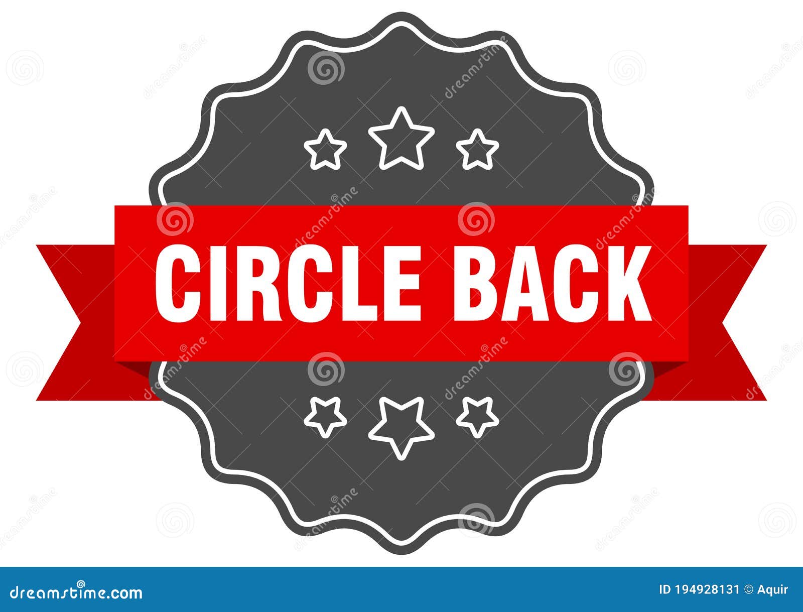 Circle back label stock vector. Illustration of ribbon - 194928131