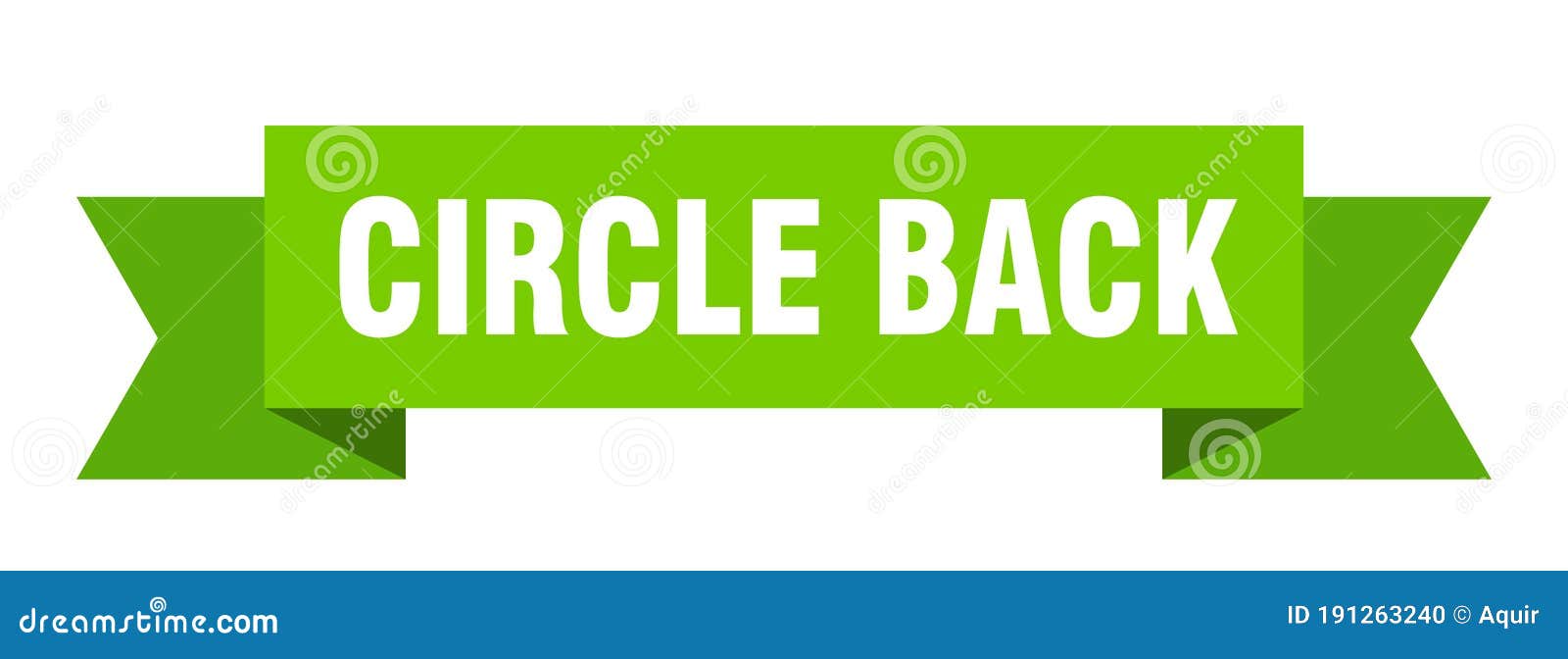 Circle back ribbon. stock vector. Illustration of green - 191263240