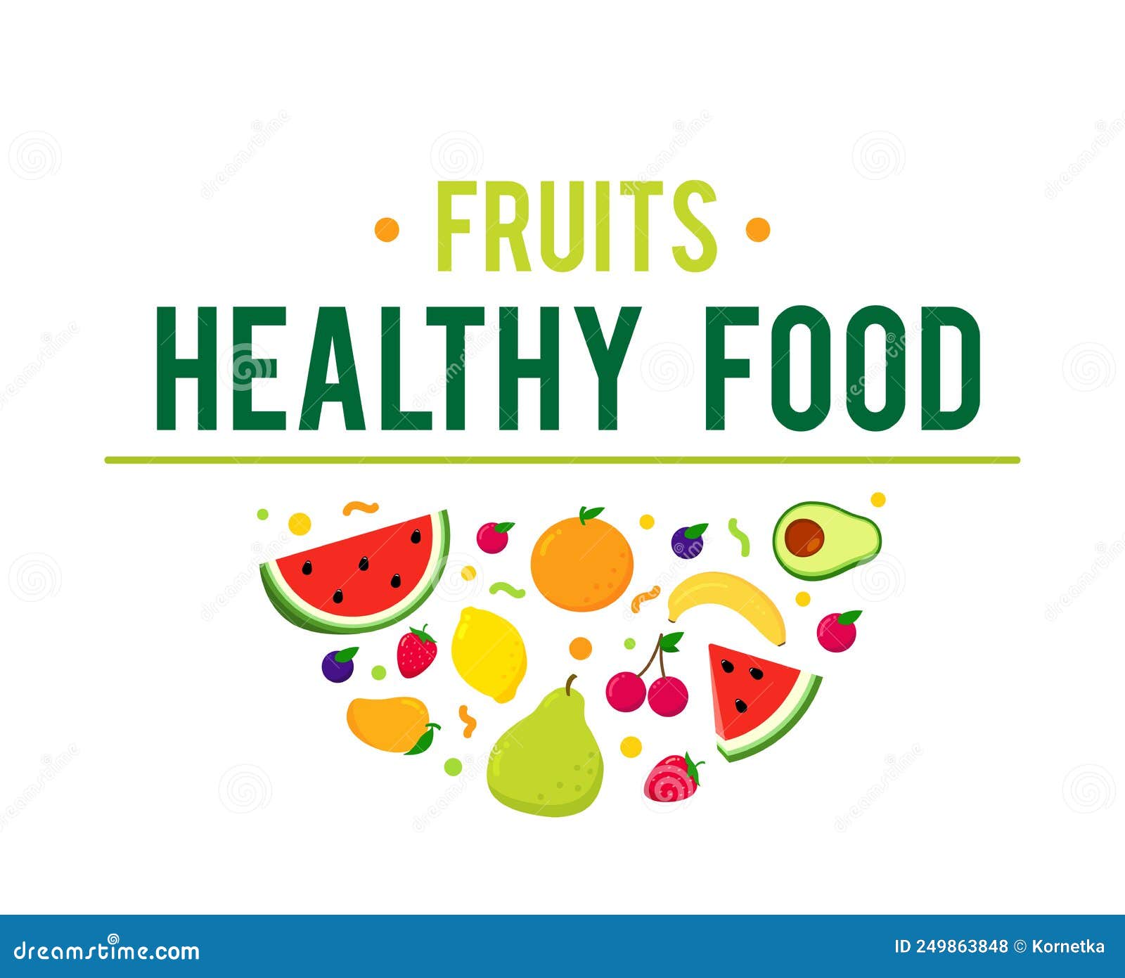 Circle Background or Pattern of Fruits. Fruit Frame with Text Fruits ...