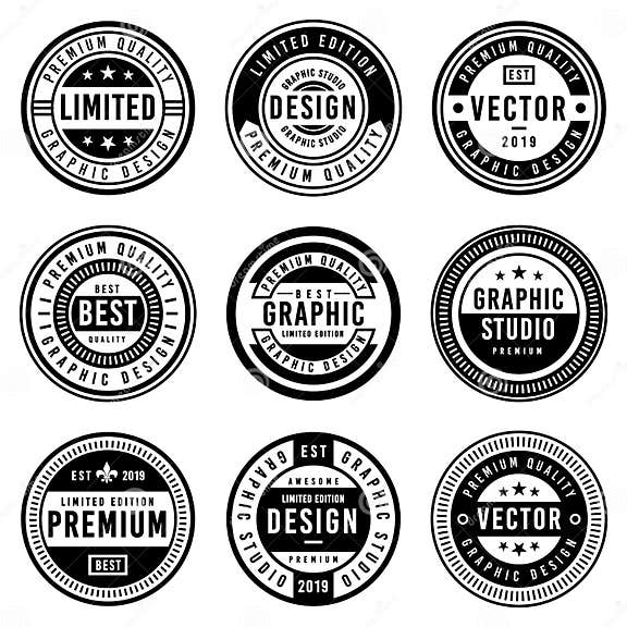 CIRCLE BADGE SET - VECTOR stock vector. Illustration of logo - 146585974