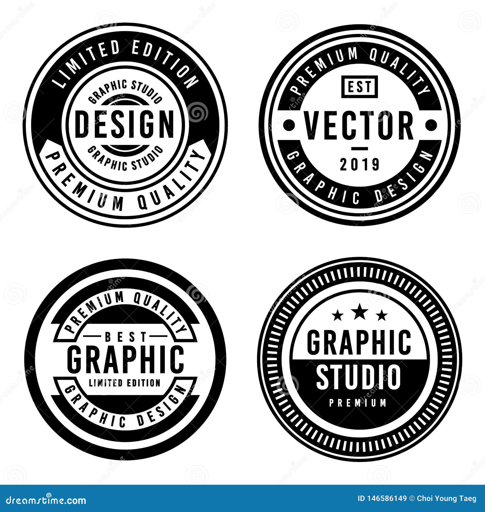 CIRCLE BADGE SET - VECTOR stock vector. Illustration of identity ...