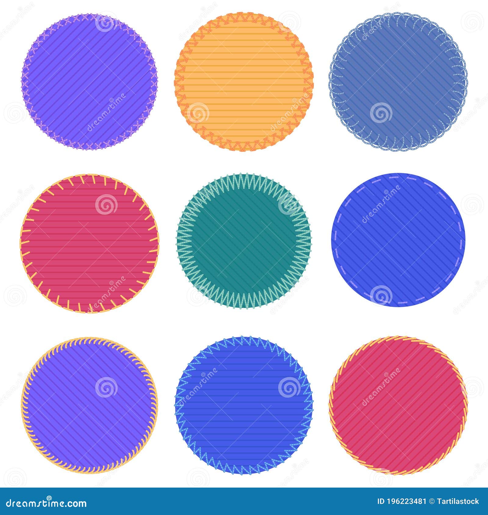 Circle Badges Patch Canvas, Badge Colored Frame Stock Vector ...