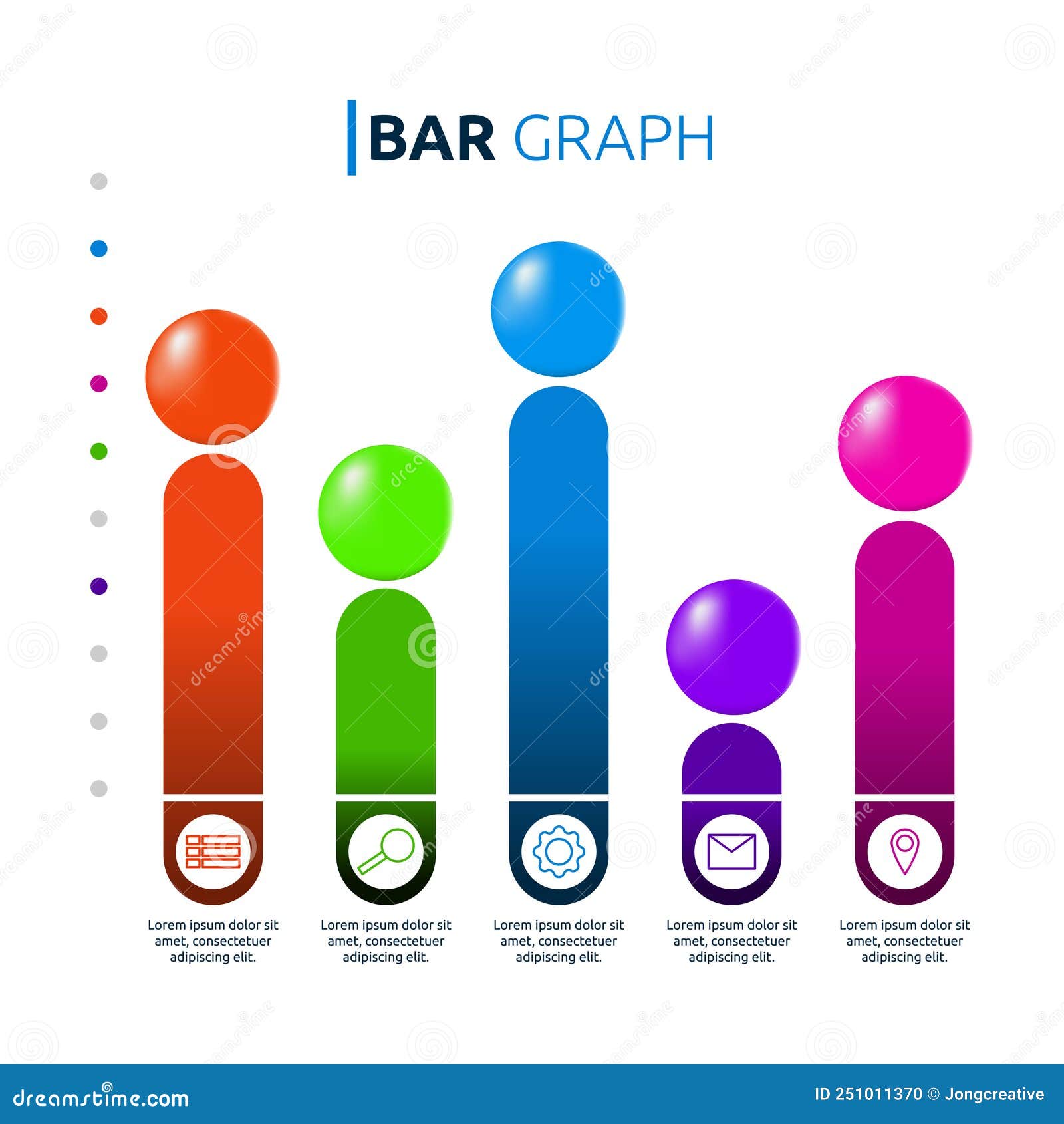 Circle Bar Graphic Chart Statistic Data Infographic Stock Vector ...