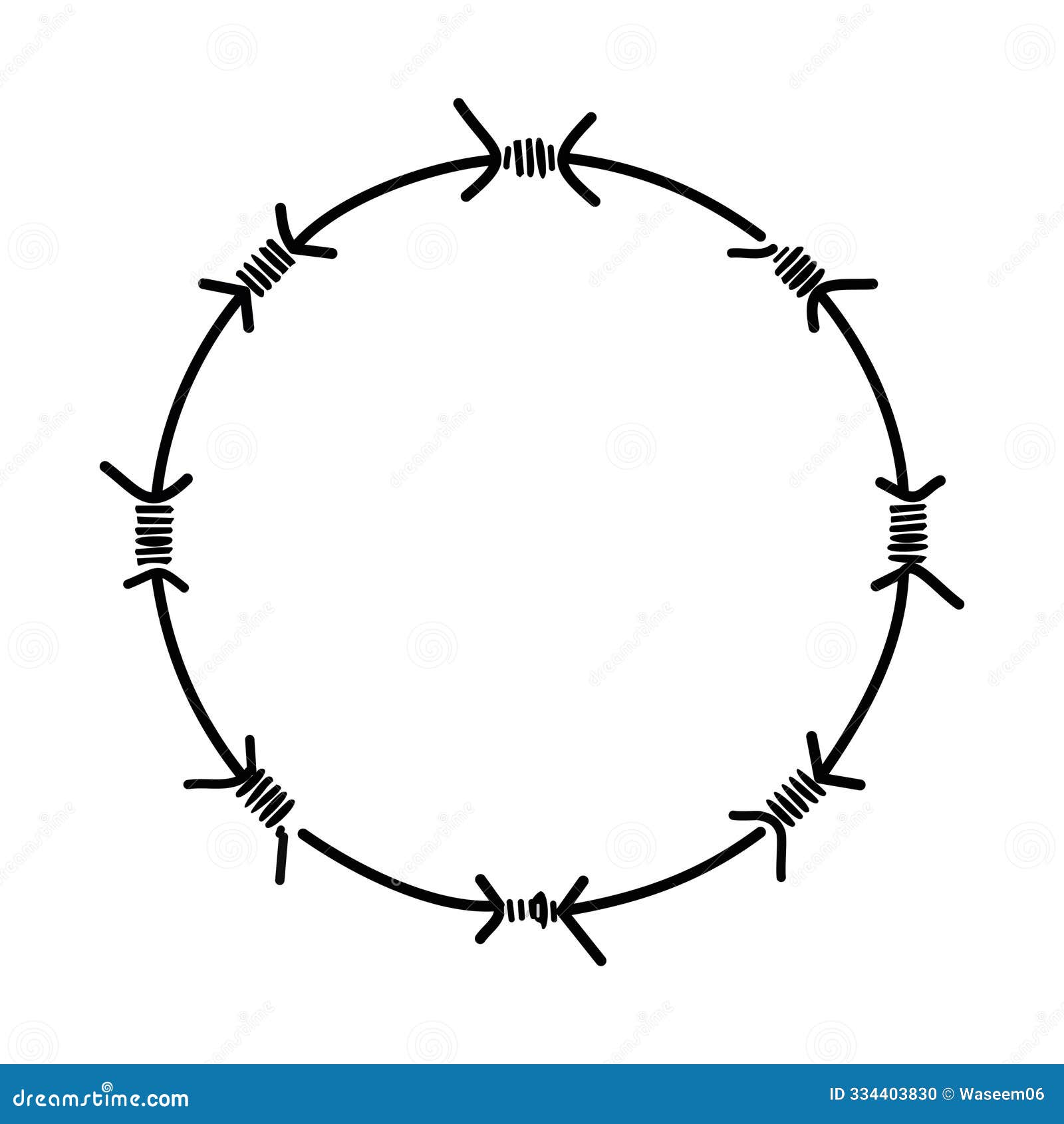 Circle of Barbed Wire on White Background. Vector Illustration Stock ...