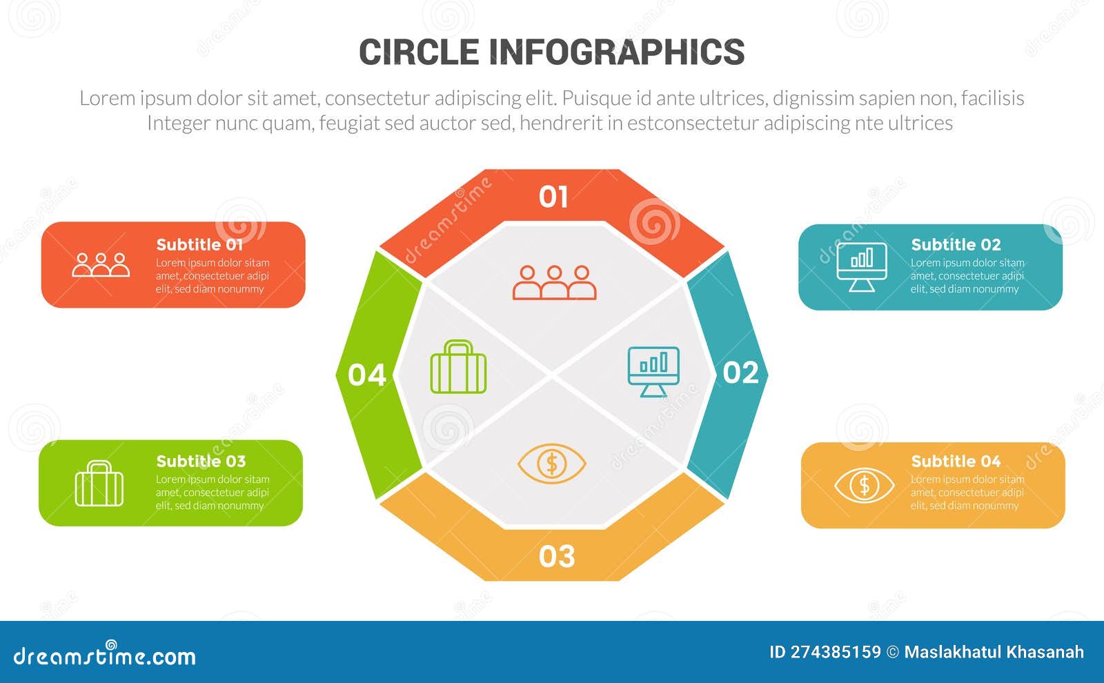 Circle Base Infographics Template Diagram Banner with Big Circle ...