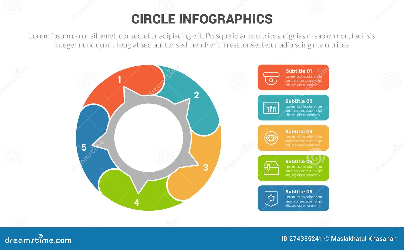 Circle Base Infographics Template Diagram Banner with Big Circle ...