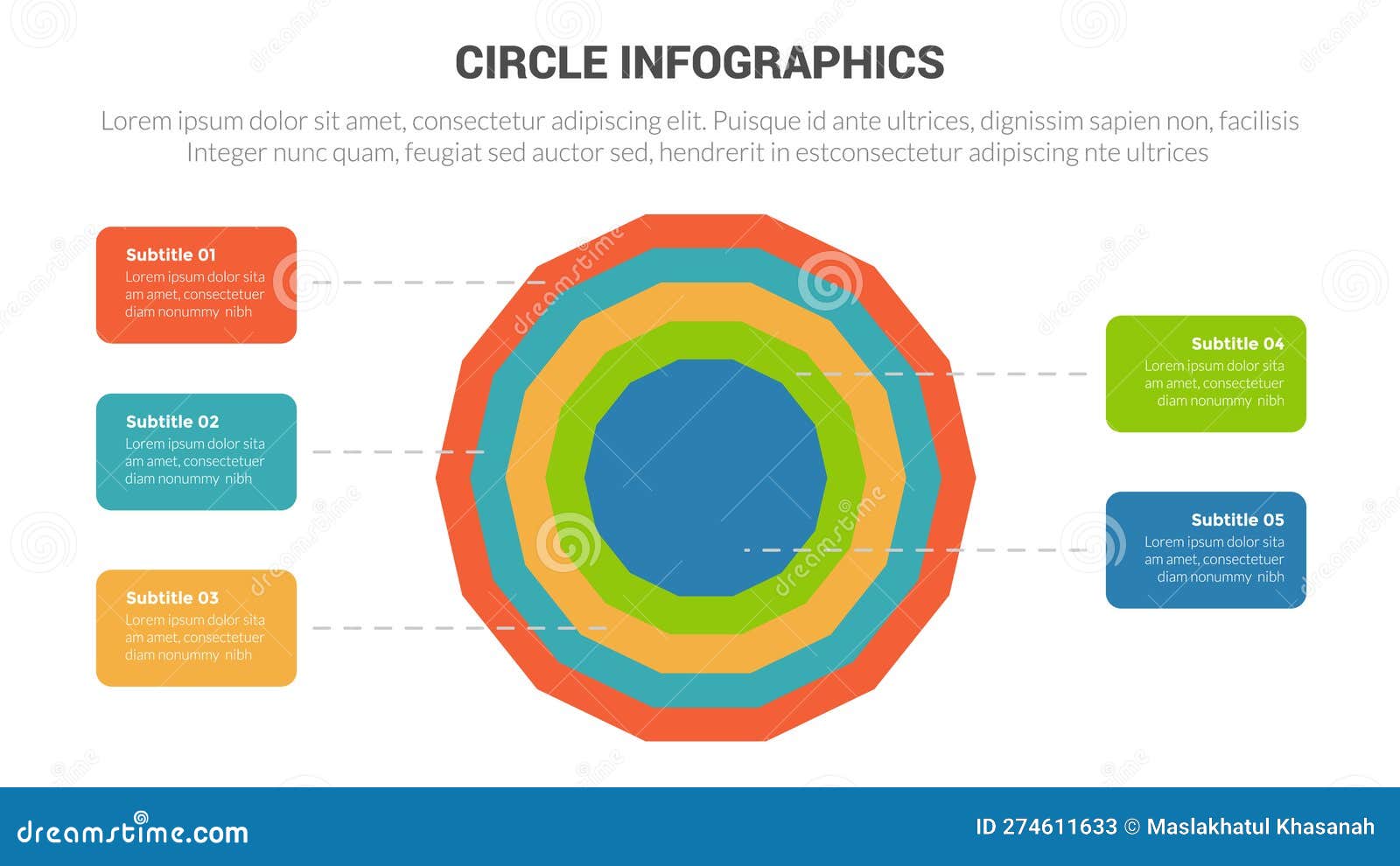 Circle Base Infographics Template Diagram Banner with Big Circle Shape ...