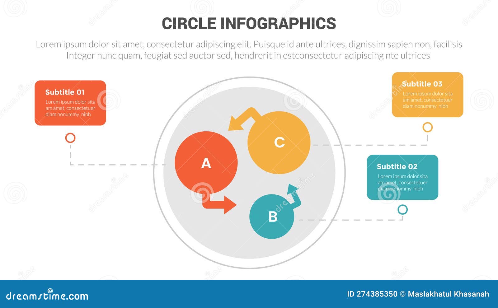 Circle Base Infographics Template Diagram Banner with Circular Linked ...