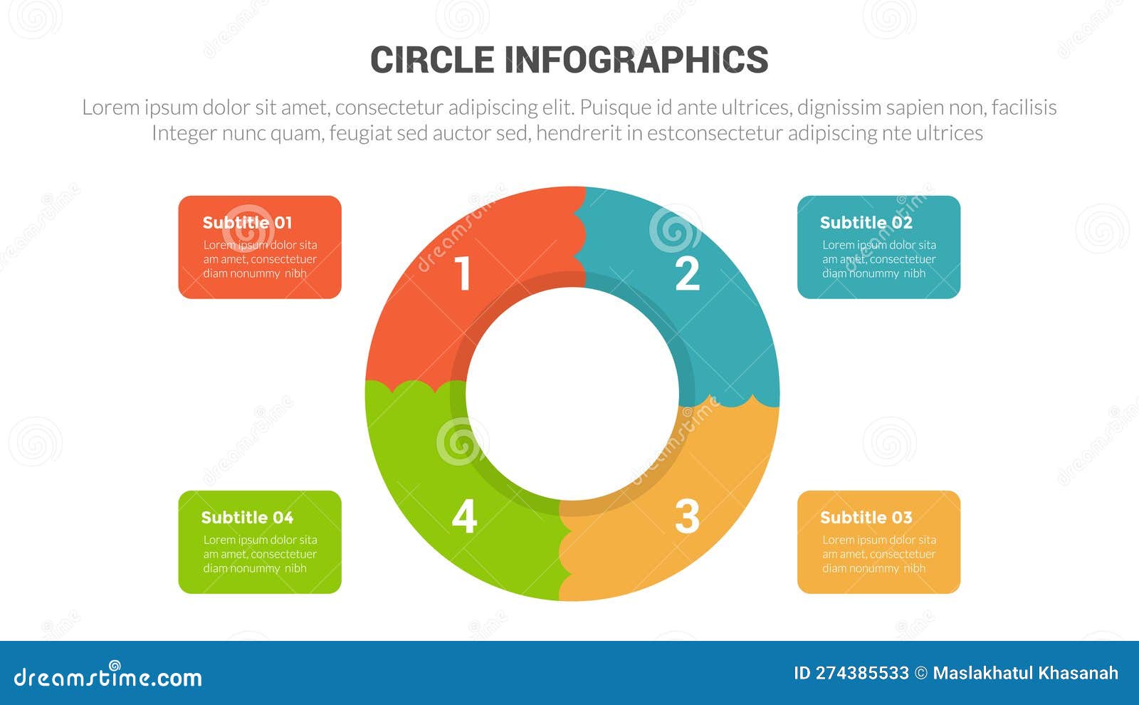 Circle Base Infographics Template Diagram Banner with and 4 Point Step ...