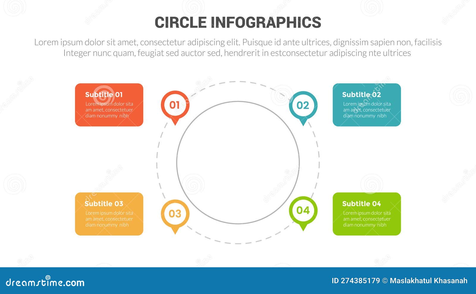 Circle Base Infographics Template Diagram Banner with Small Circle ...