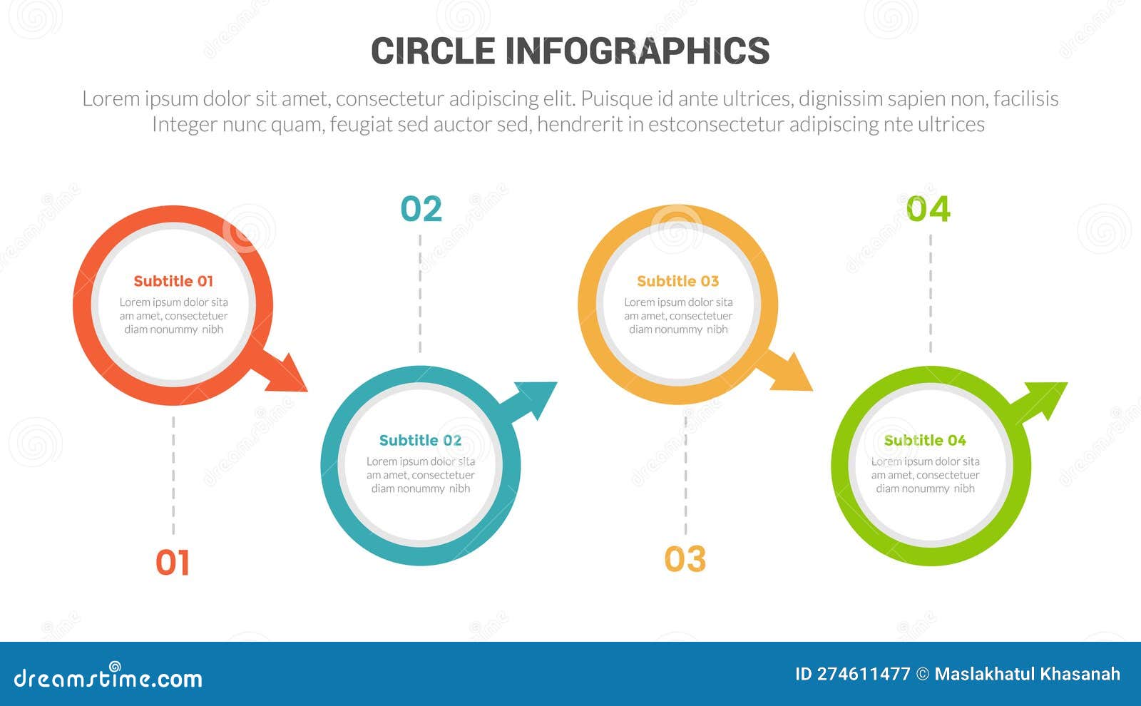 Circle Base Infographics Template Diagram Banner With Timeline Right ...