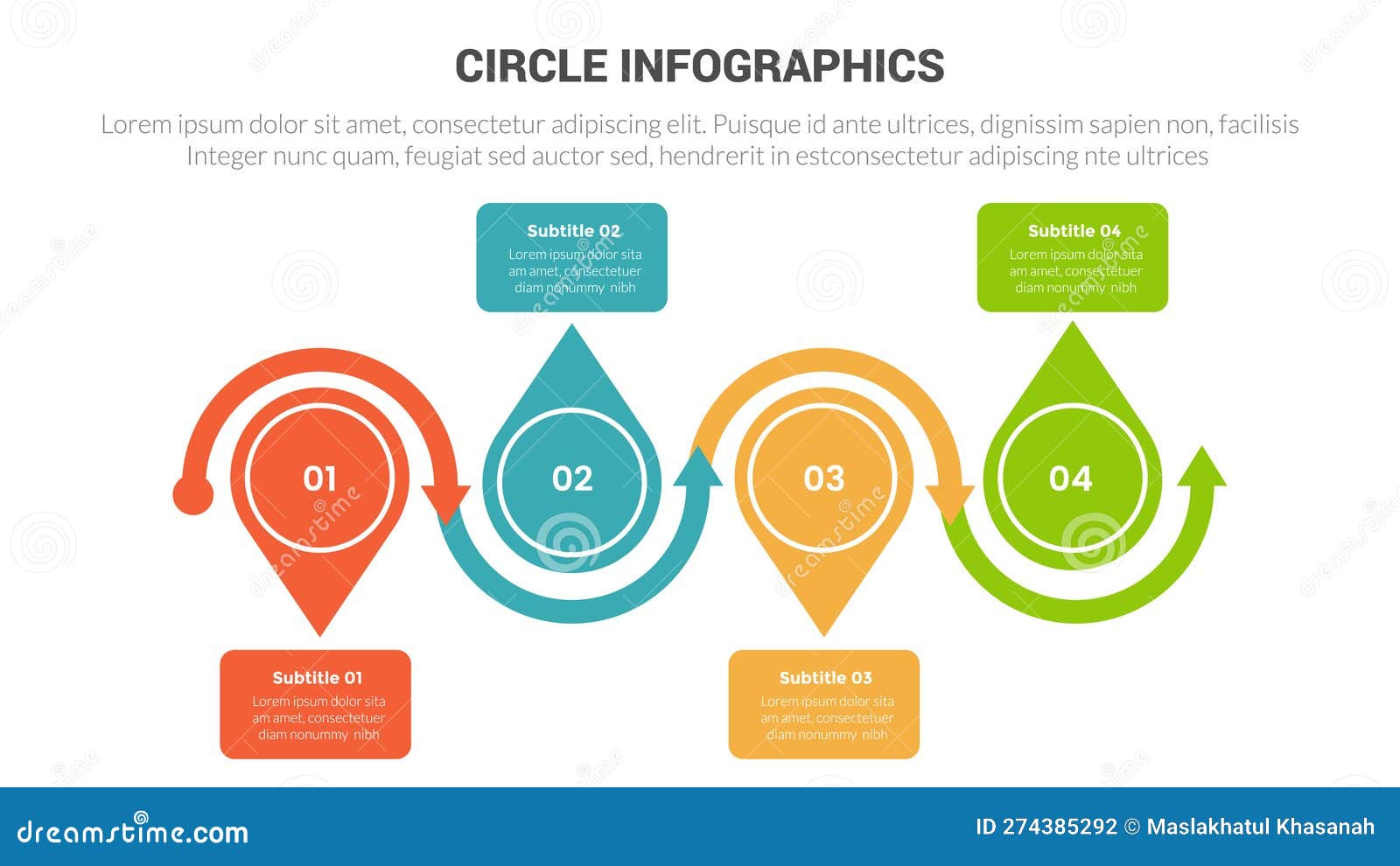 Circle Base Infographics Template Diagram Banner with Wave Circular ...