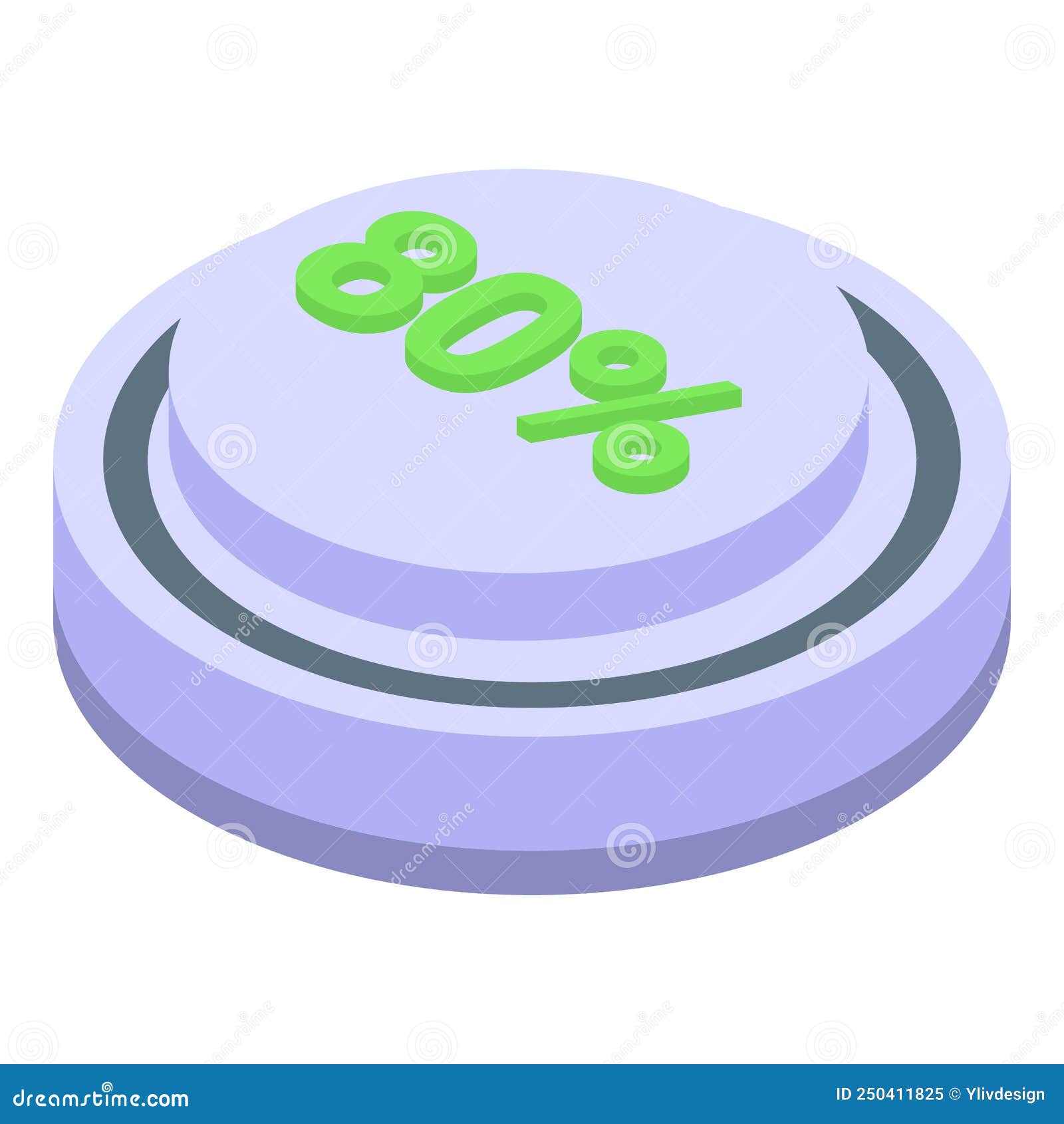 Circle Battery Icon Isometric Vector. Power Full Stock Illustration ...