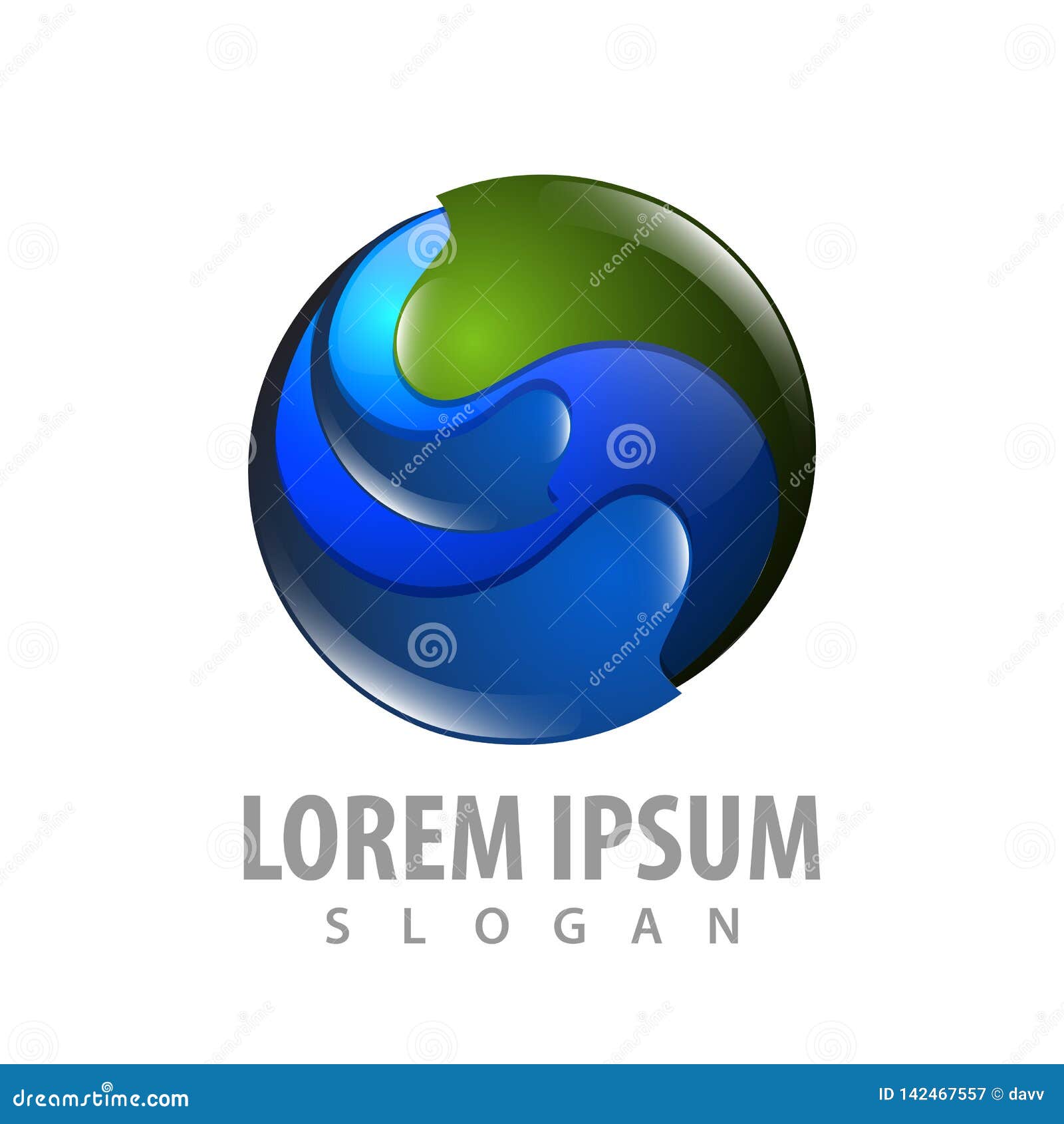 Circle Beautiful Waves in Circle Green Concept Design. Symbol Graphic ...