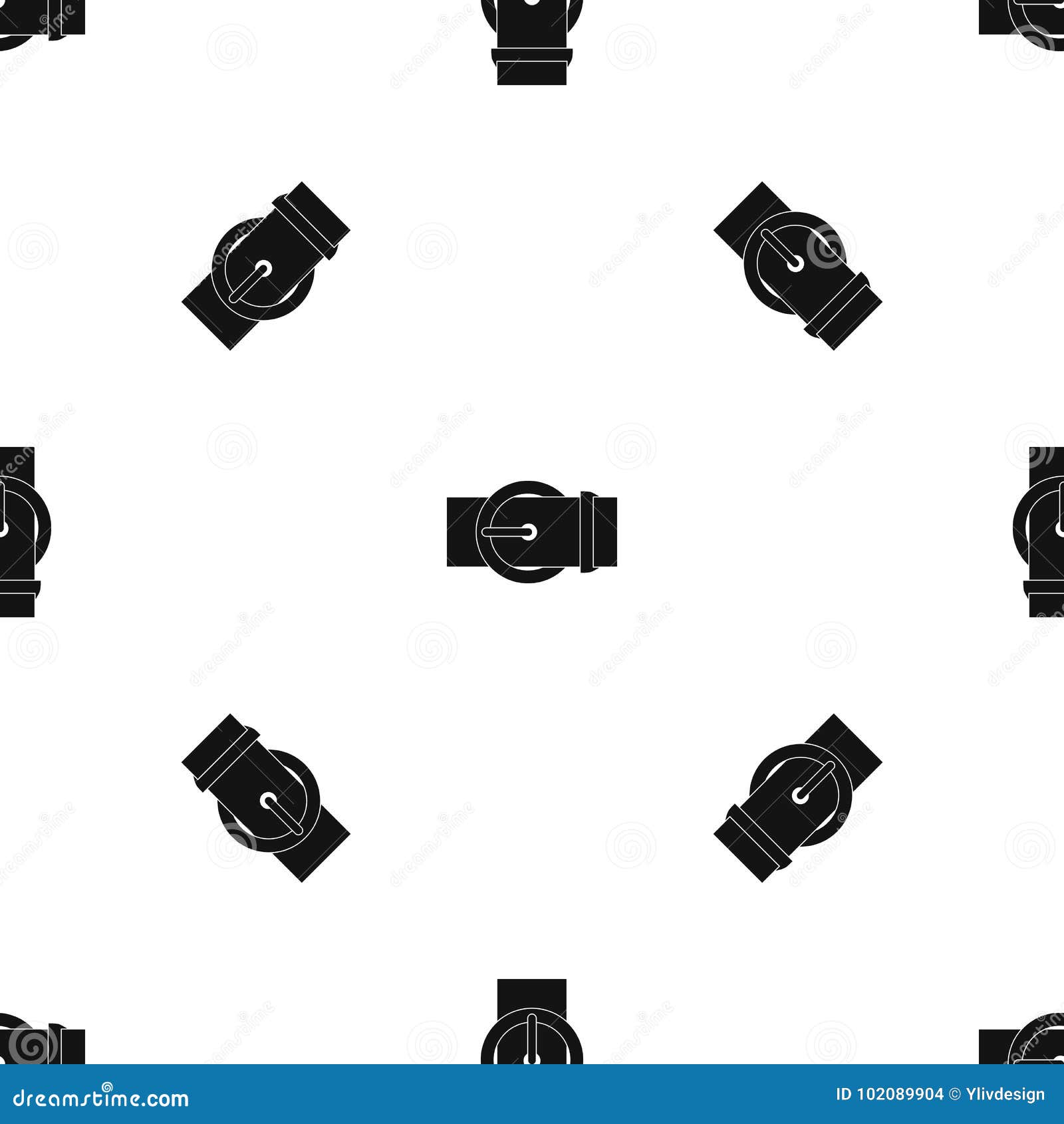Circle Belt Buckle Pattern Seamless Black Stock Vector - Illustration ...