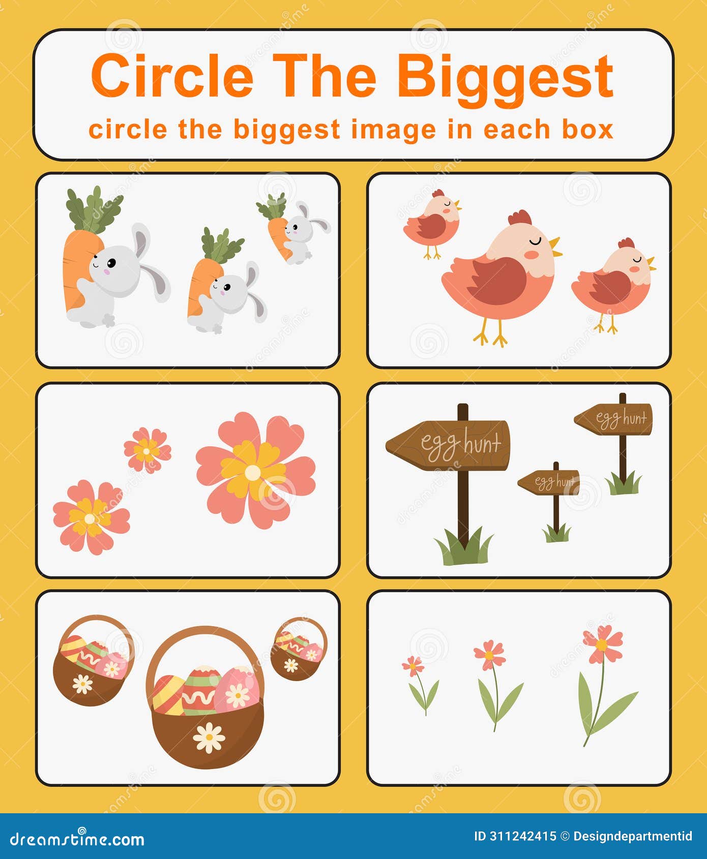 Circle the Biggest Worksheet Stock Illustration - Illustration of ...