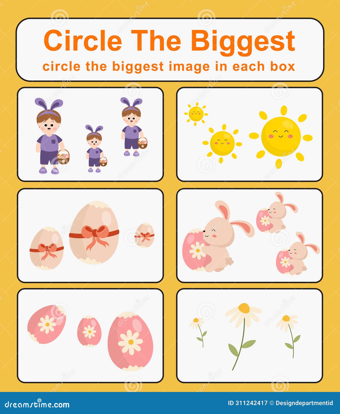 Circle the Biggest Worksheet Stock Illustration - Illustration of ...