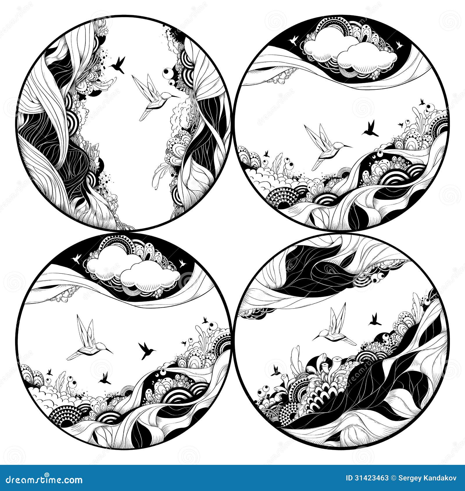 Circle Bizarre Illustrations Stock Vector - Illustration of sketch ...