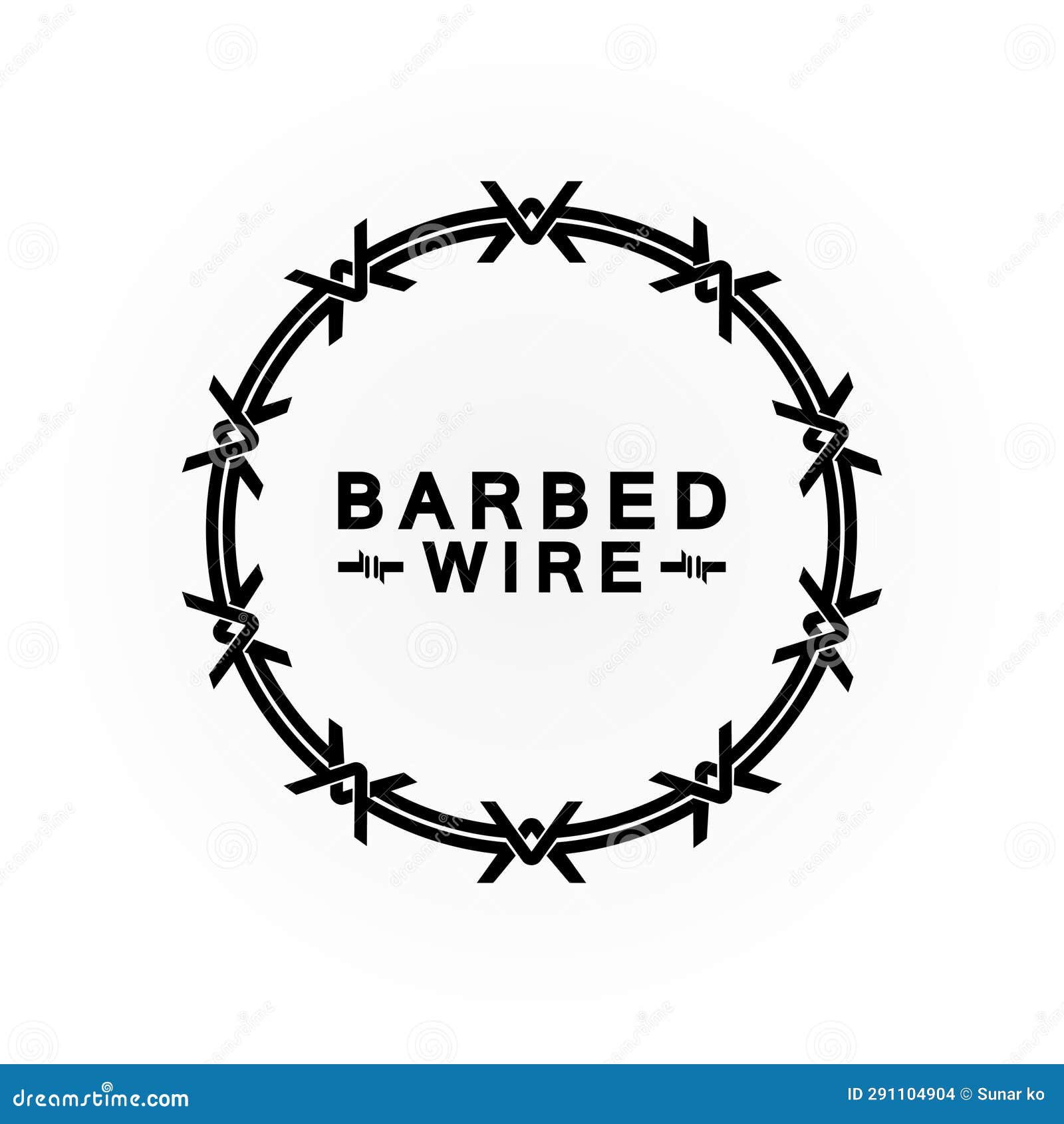 Circle Black Barbed Wire Logo Design Vector Illustration Stock Vector ...