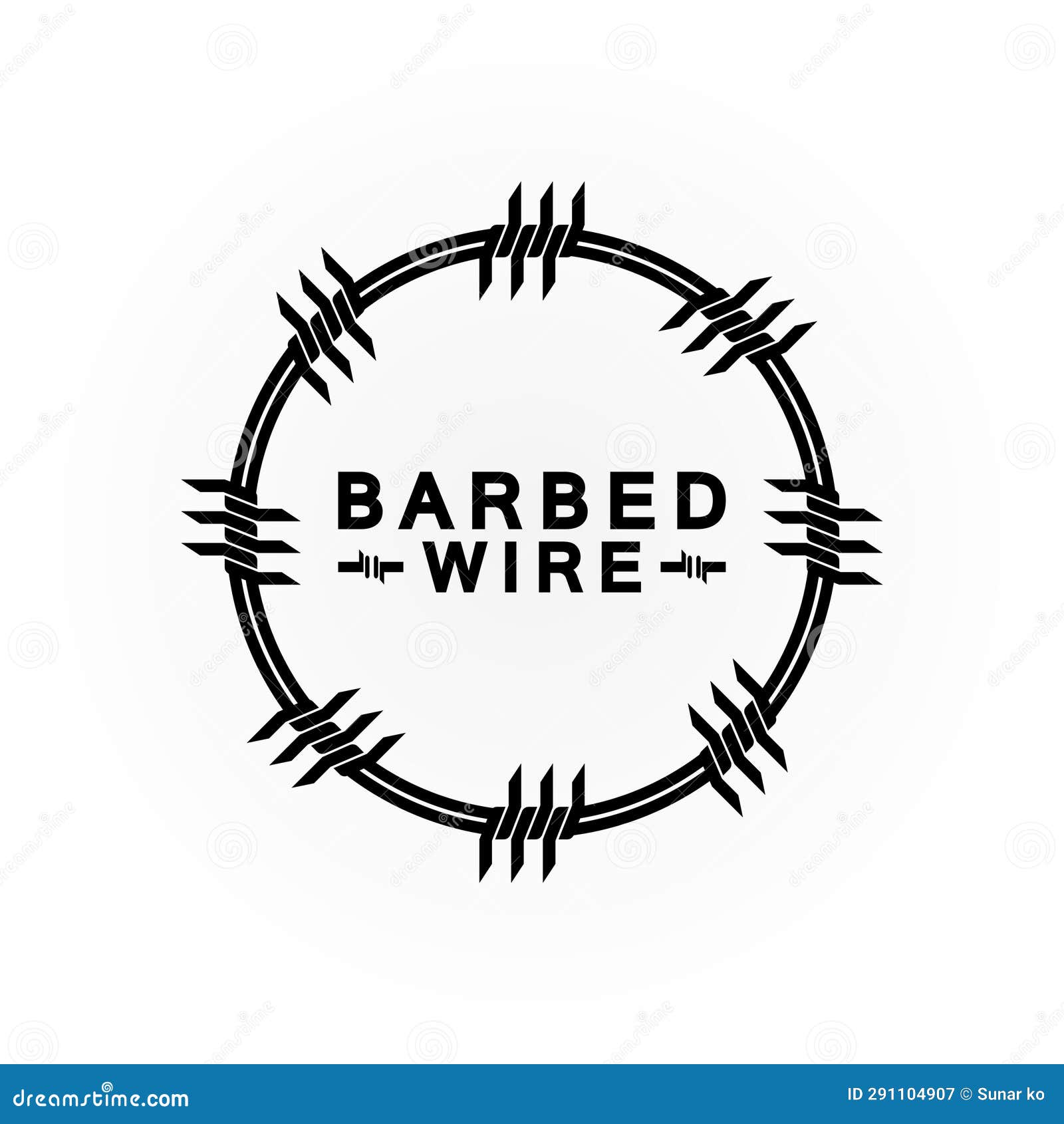 Circle Black Barbed Wire Logo Design Vector Illustration Stock Vector ...