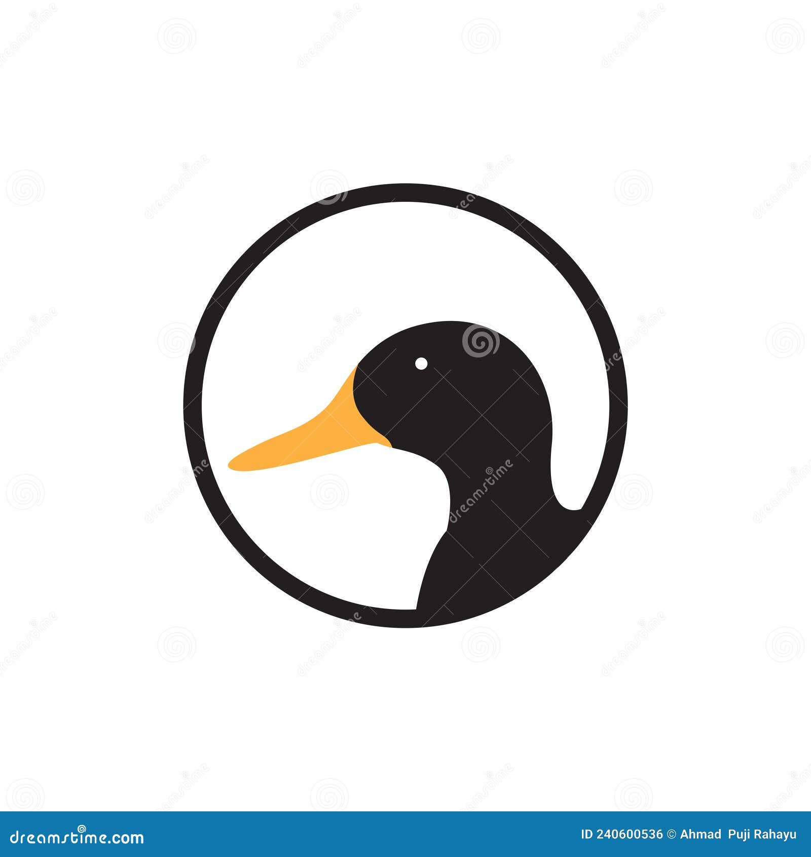 Circle with Black Duck Shape Logo Design, Vector Graphic Symbol Icon ...