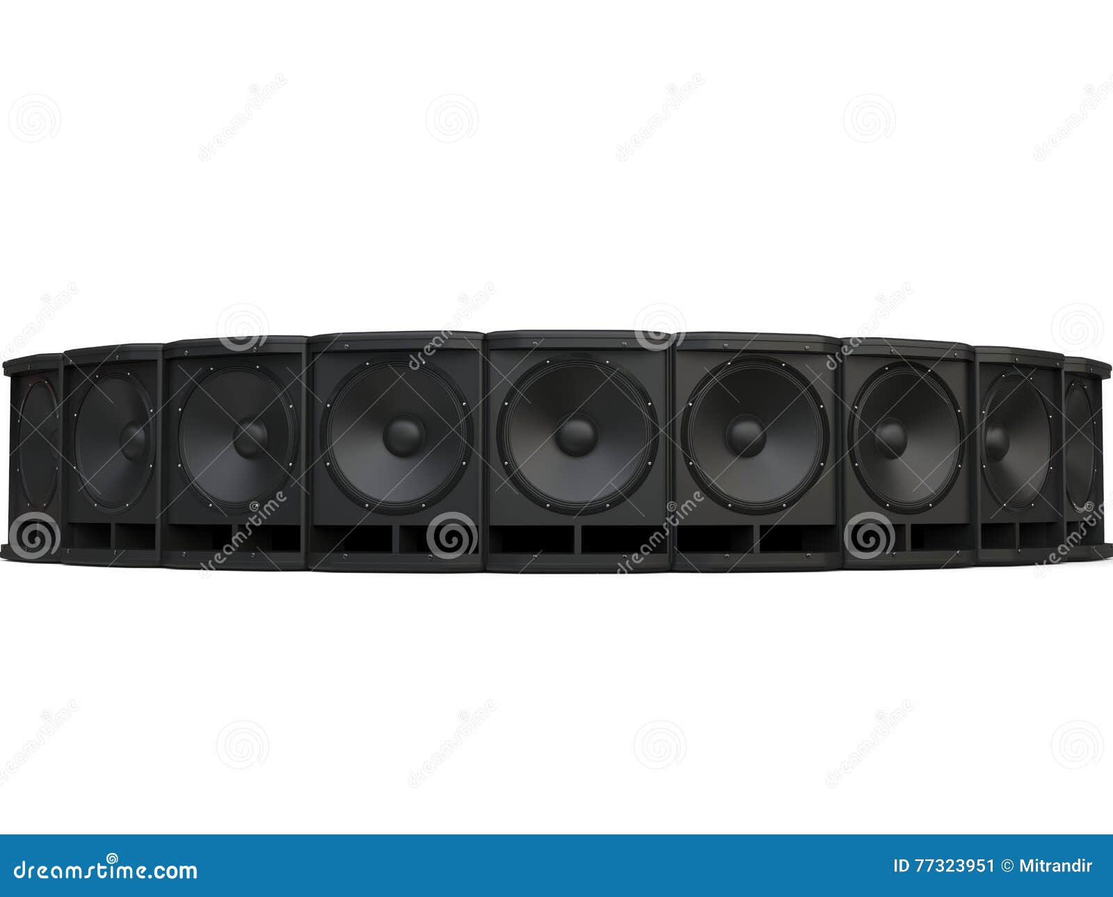 Circle of Black Subwoofer Speakers Stock Illustration - Illustration of ...
