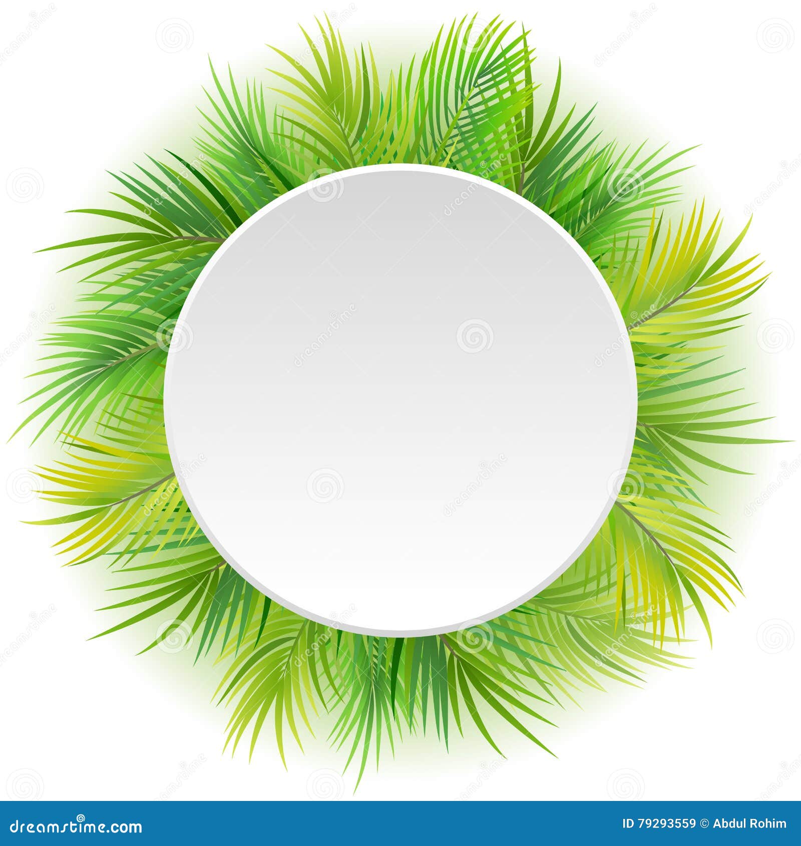 Circle Blank Sign with Tropical Background Stock Vector - Illustration ...