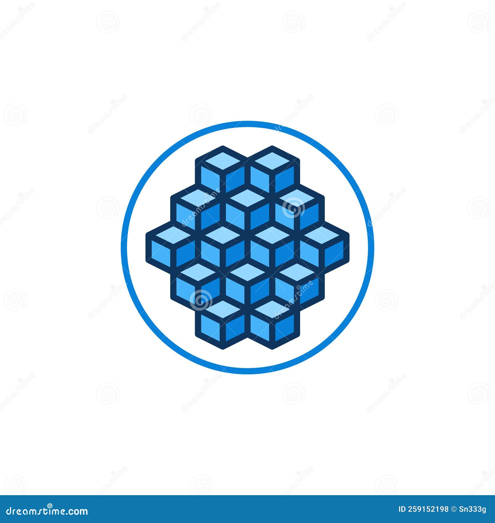 Circle with Blockchain Blocks Vector Concept Blue Icon Stock Vector ...