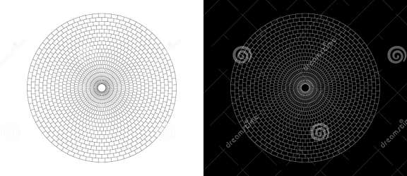 Circle with Blocks or Rectangles. Art Lines Geometry Background, Logo ...