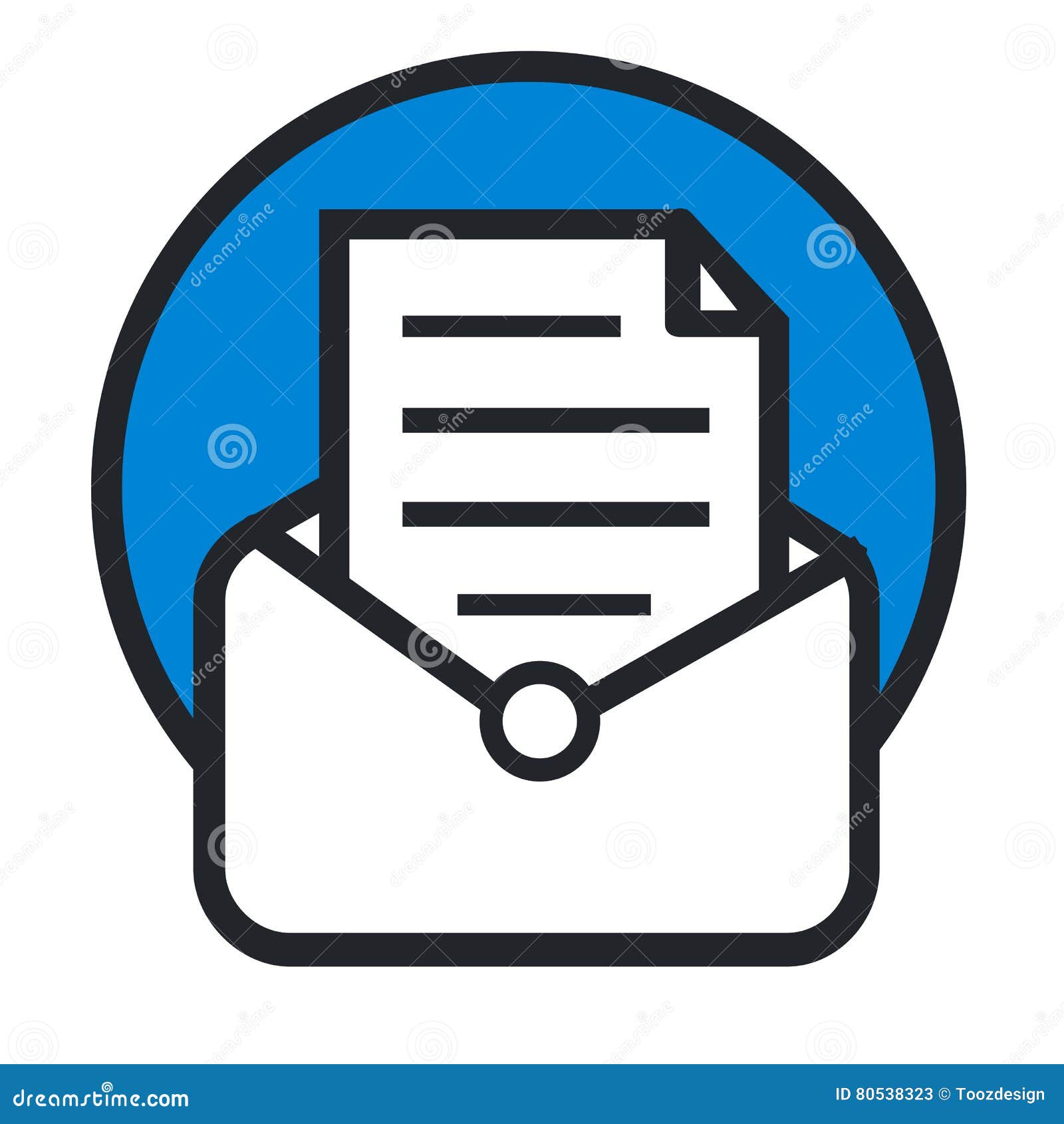 Circle blue icon stock vector. Illustration of email - 80538323
