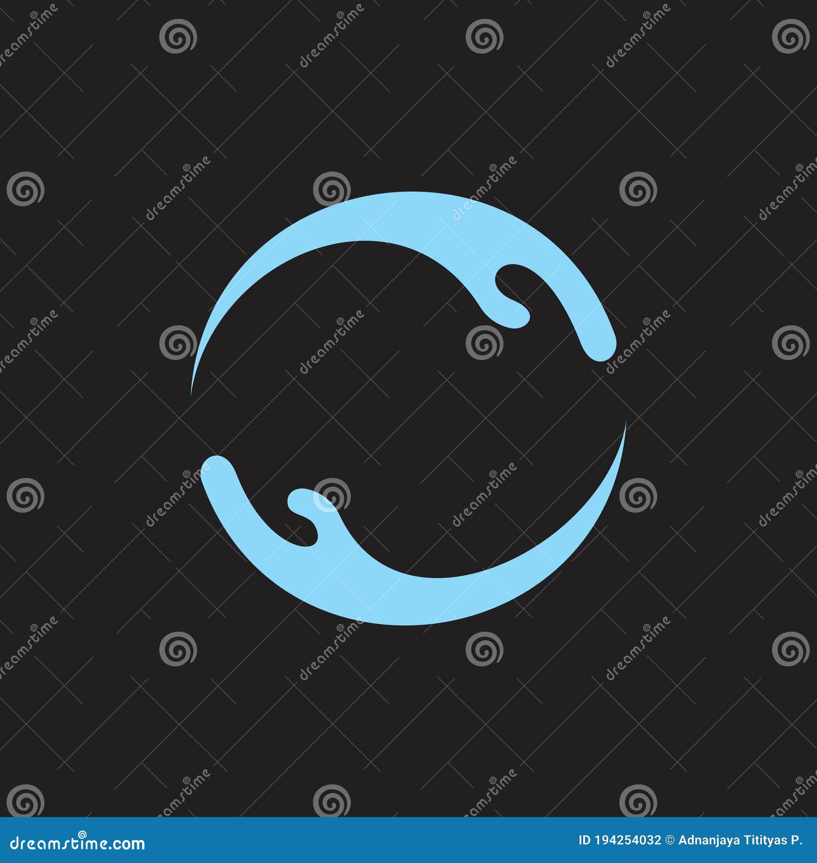 Circle Blue Waves Hand Shape Logo Vector Stock Vector - Illustration of ...