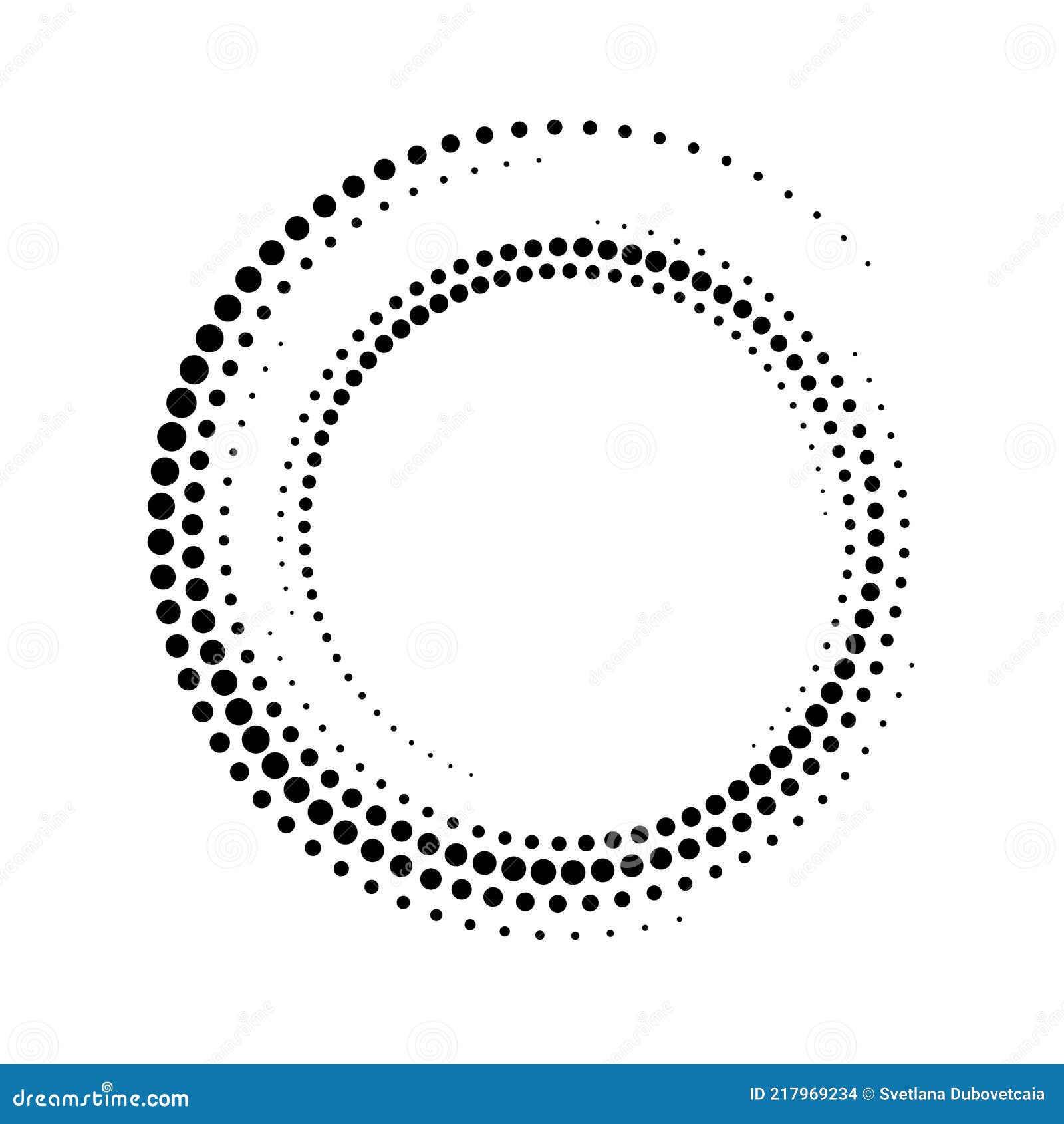 Circle Border with Effect Halftone. Circular Dot Frame. Modern Faded Ring. Semitone Shape Round ...