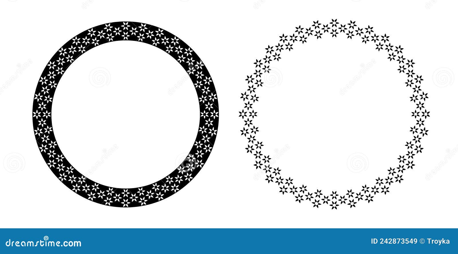 Circle Border Floral Patterns for Round Frames Stock Vector ...