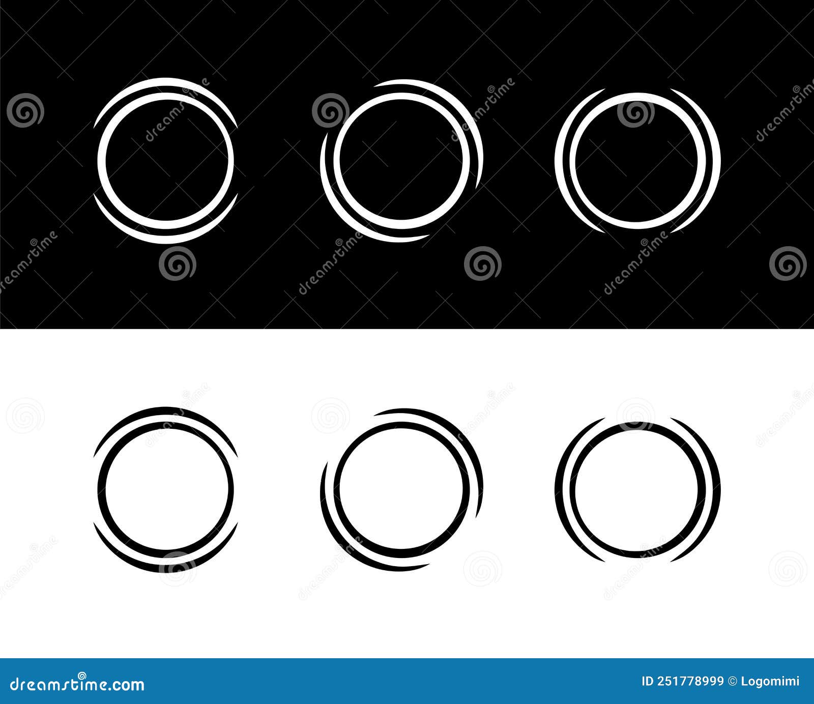 Circle Border Shape Set, Abstract Circle Frame, Vector Illustration ...