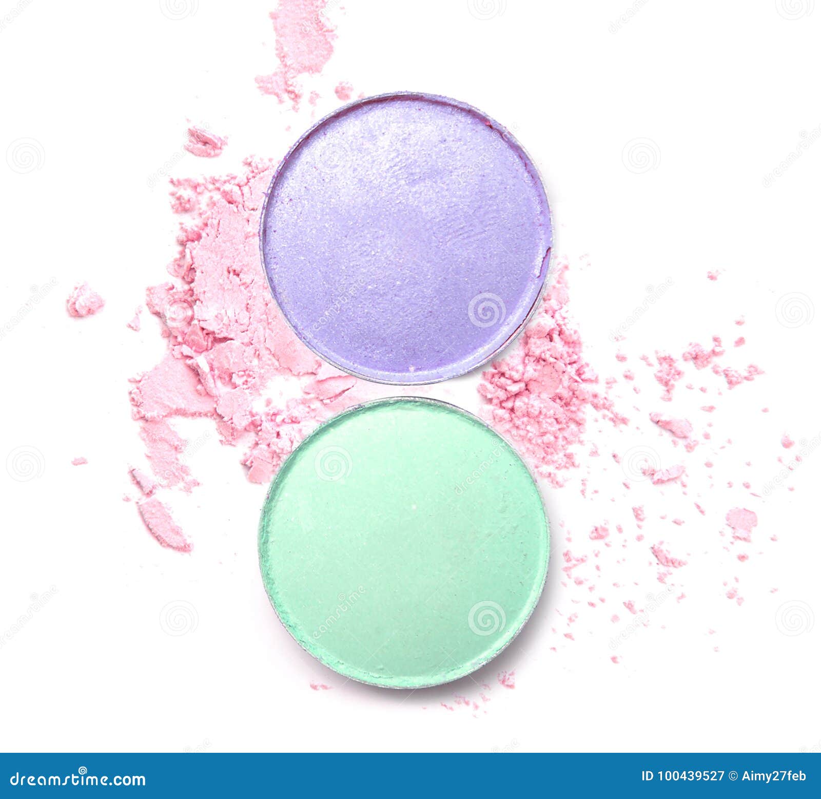Circle Box of Make Up Color Palette on White. Stock Image - Image of ...