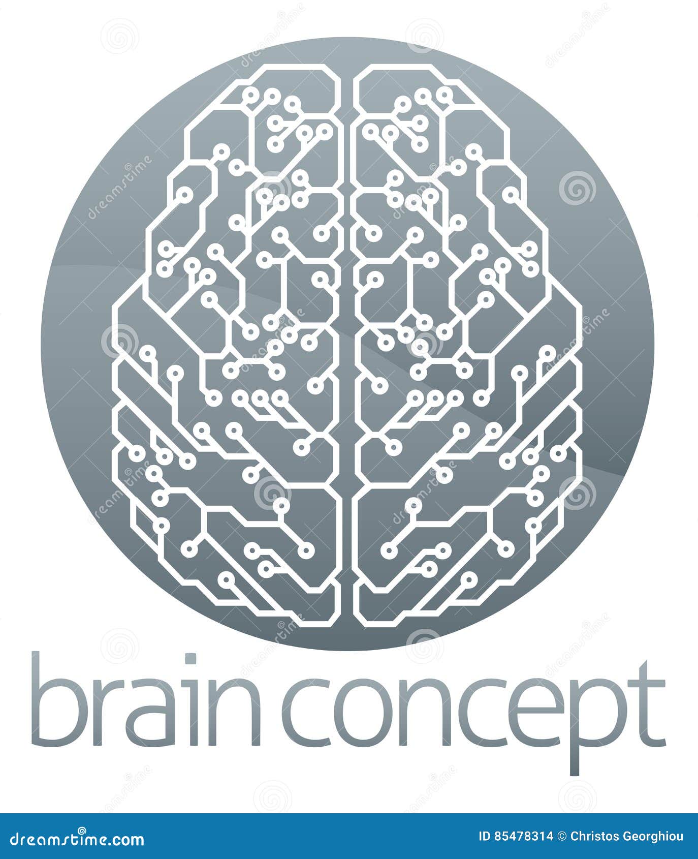 Brain-computer Interface Isolated Cartoon Vector Illustrations ...