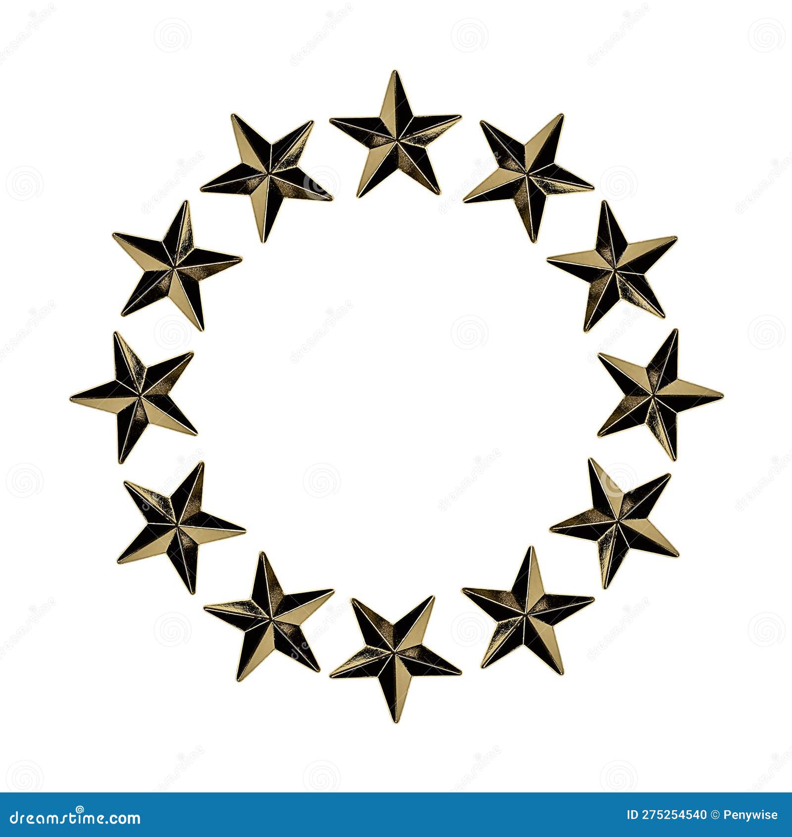 A Circle of Brass Shiny Stars Stock Photo - Image of status, brass ...