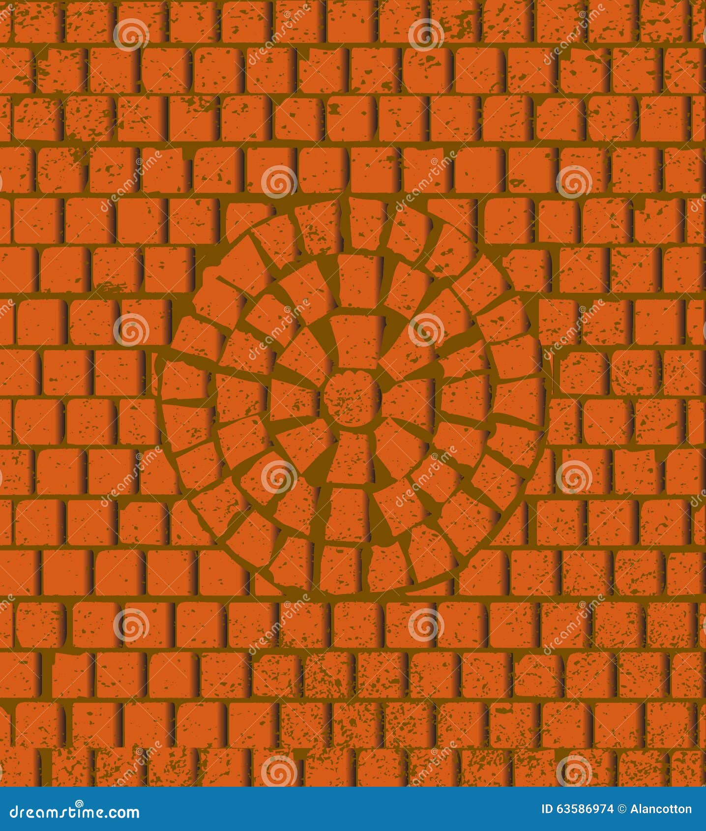 Circle Brick Wall Pattern Stock Illustration - Image: 63586974