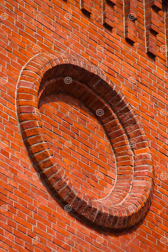Circle on a brick wall, stock image. Image of brickwork - 122267345