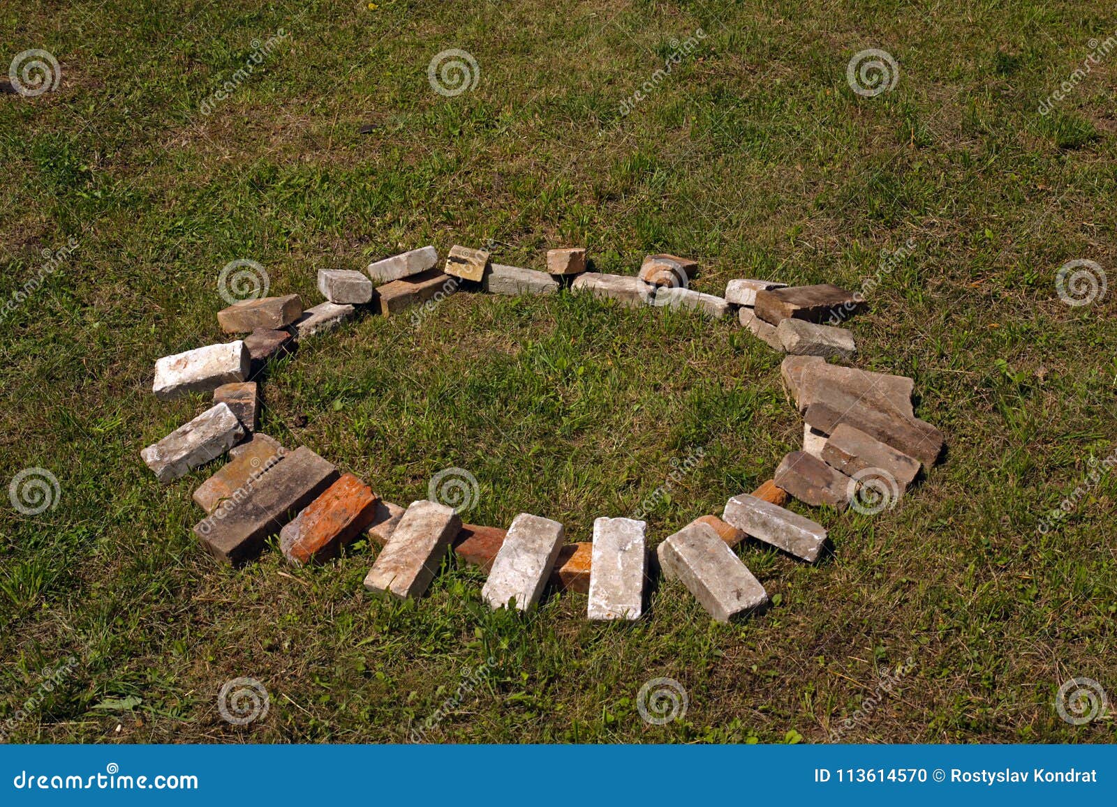 A circle of bricks stock photo. Image of ground, open - 113614570