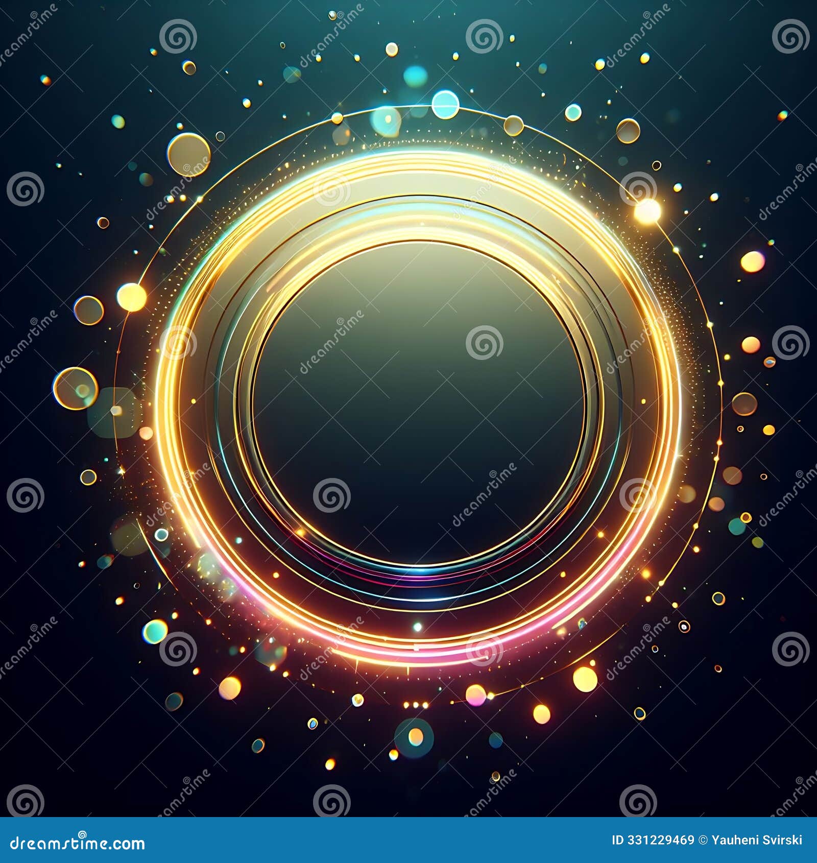 A Circle of Bright Colors with a Dark Background. the Circle is ...