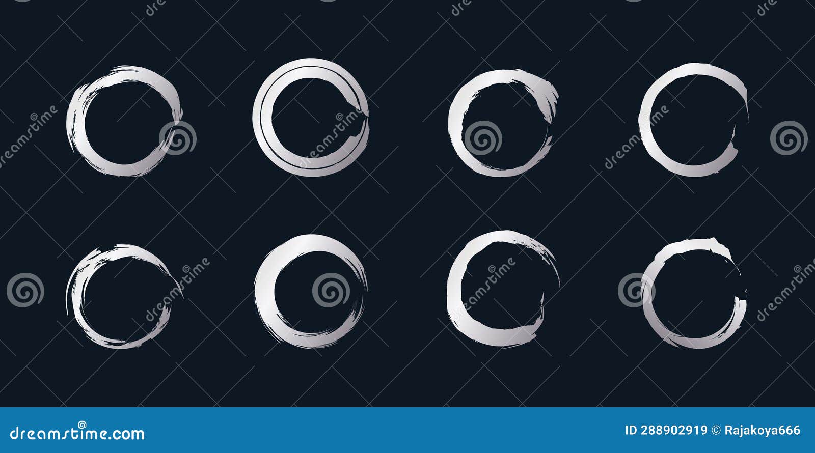 Circle Brush Element Vector with Creative Silver Shape Premium Vector Part 1 Stock Illustration ...