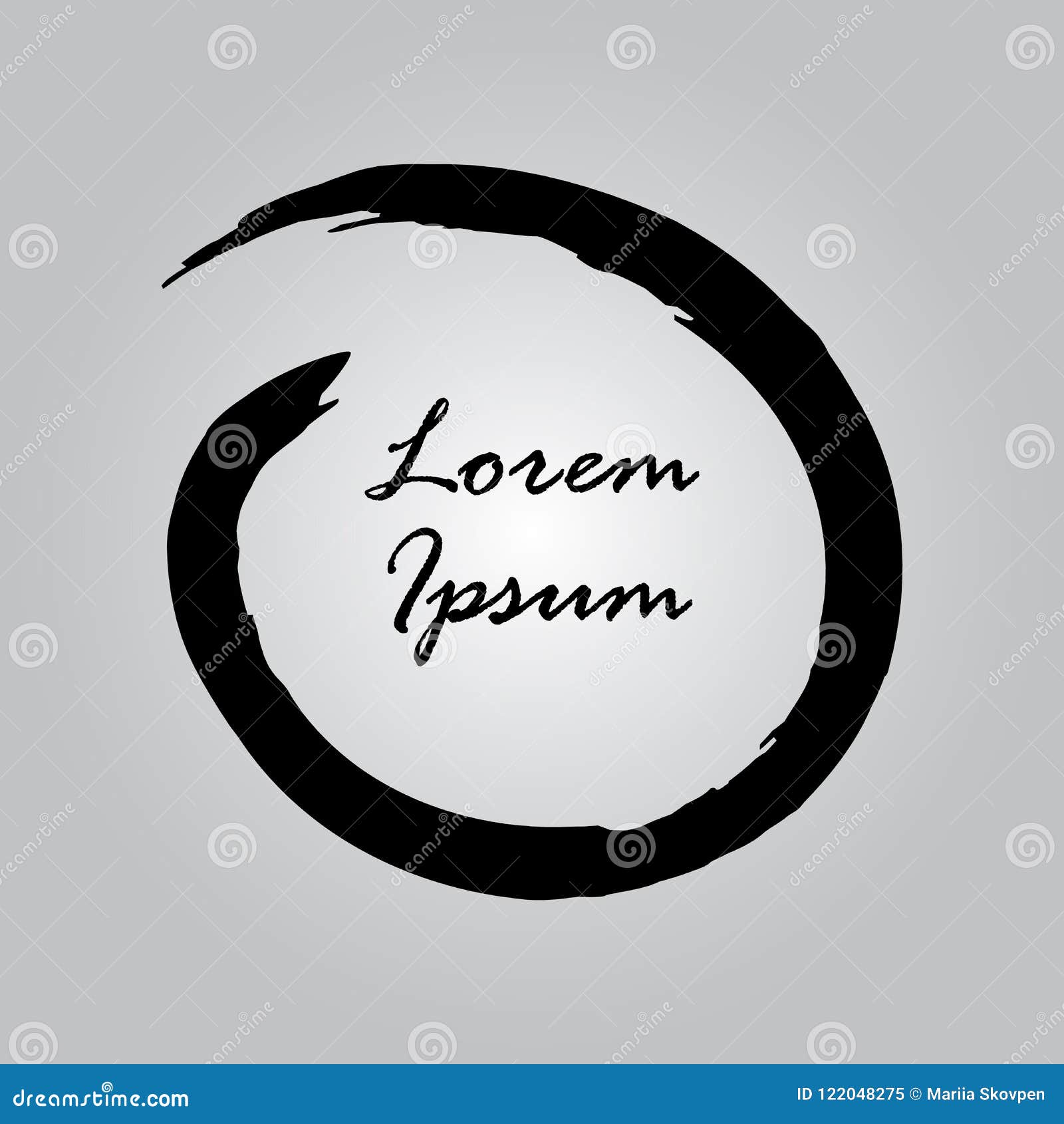 Circle Brush Stroke Vector Isolated On White Background. Black Circle ...