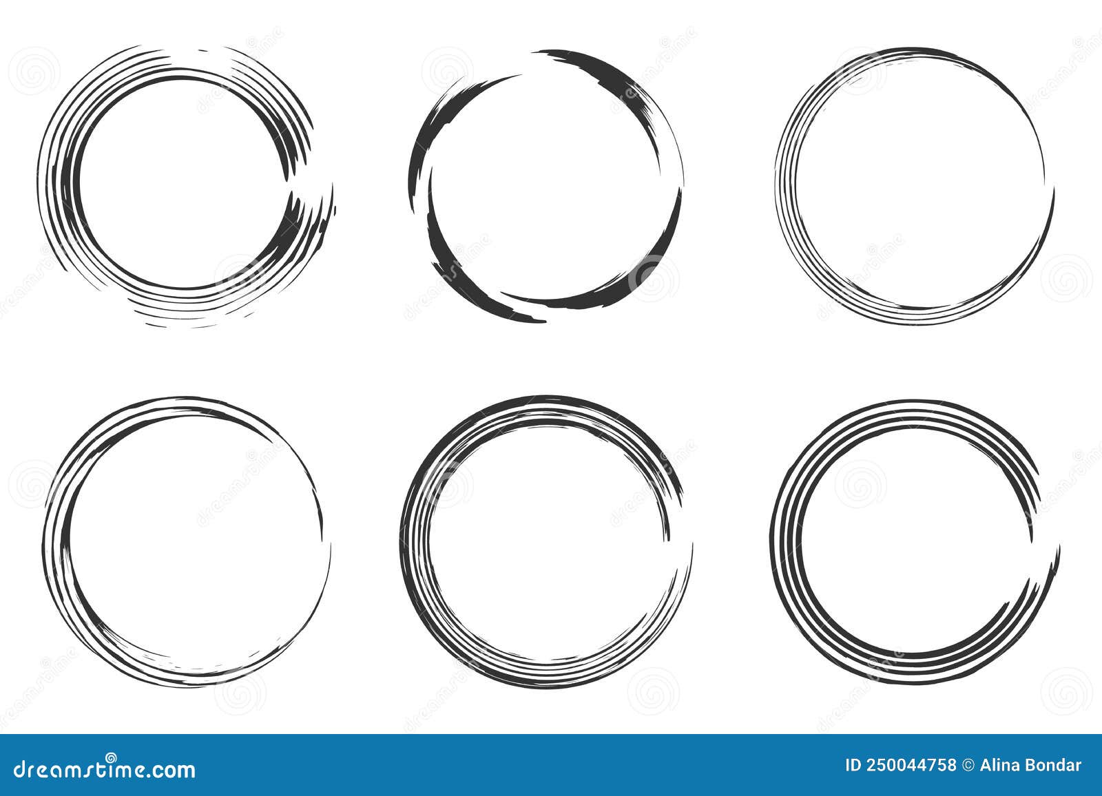 Circle Brush Stroke, Hand Drawn Paint Frame for Design Logo, Banner ...