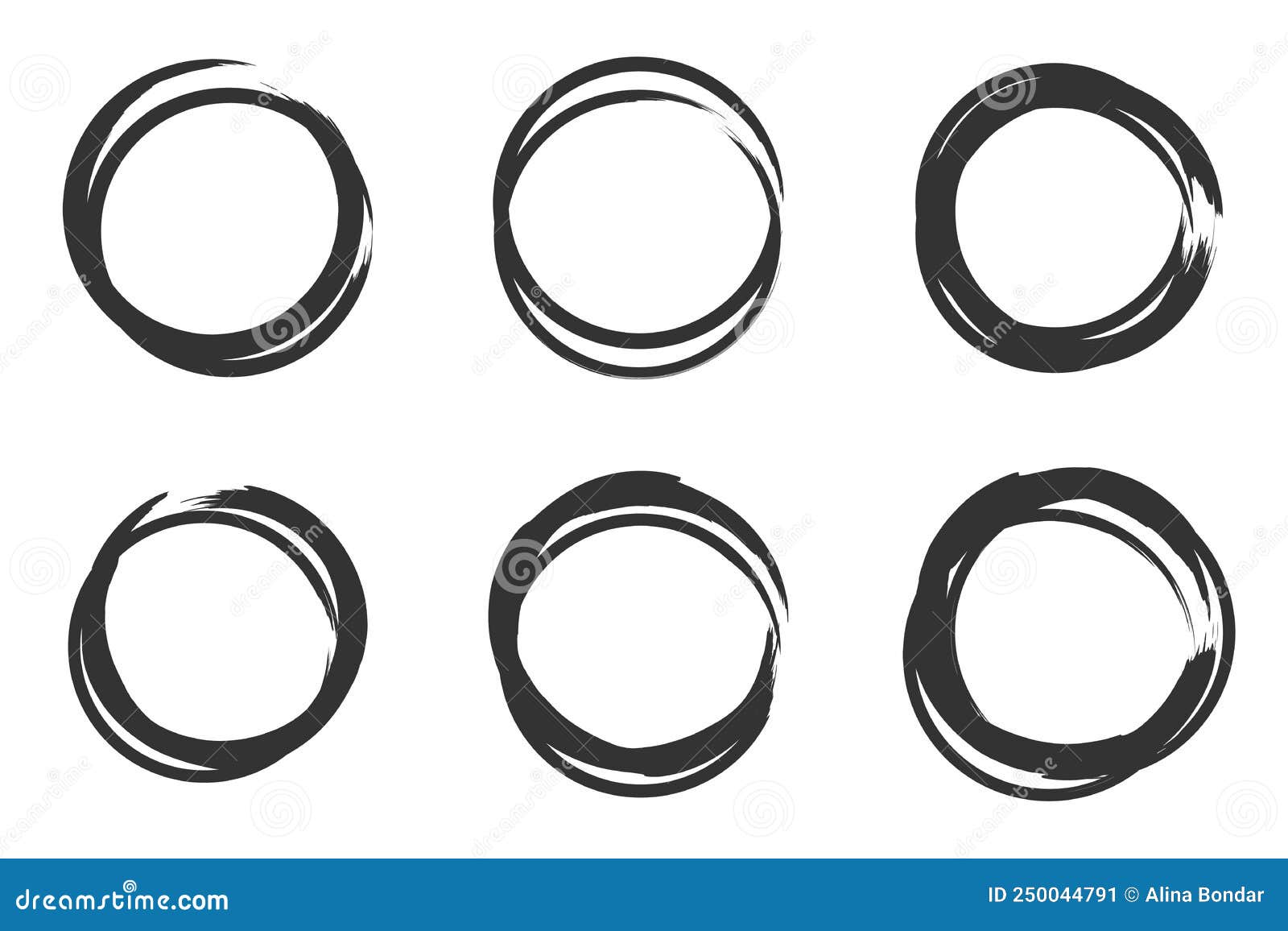 Circle Brush Stroke, Hand Drawn Paint Frame for Design Logo, Banner ...