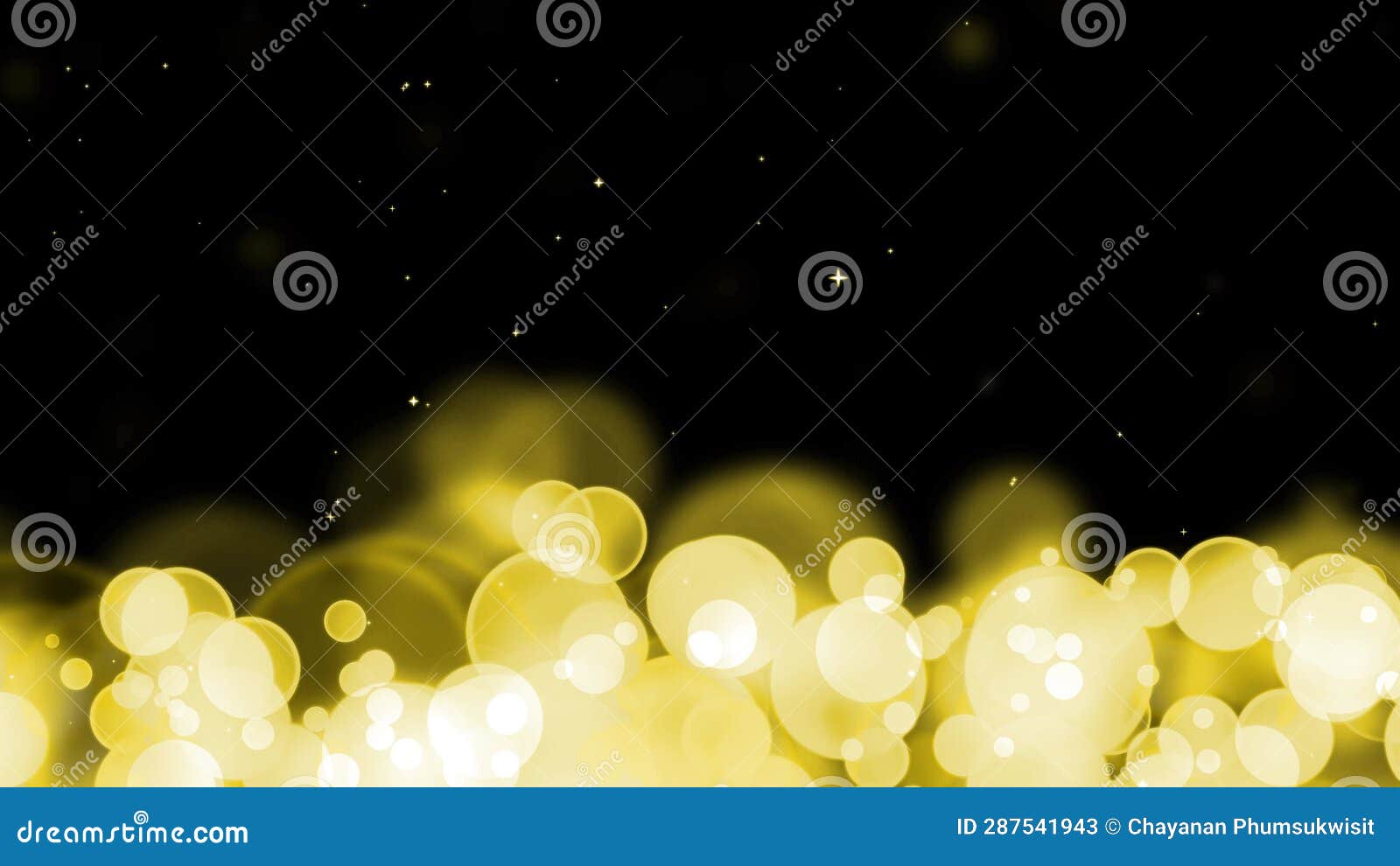 Circle Bubles Glow Yellow Slow Motion Random Size with Falling White ...